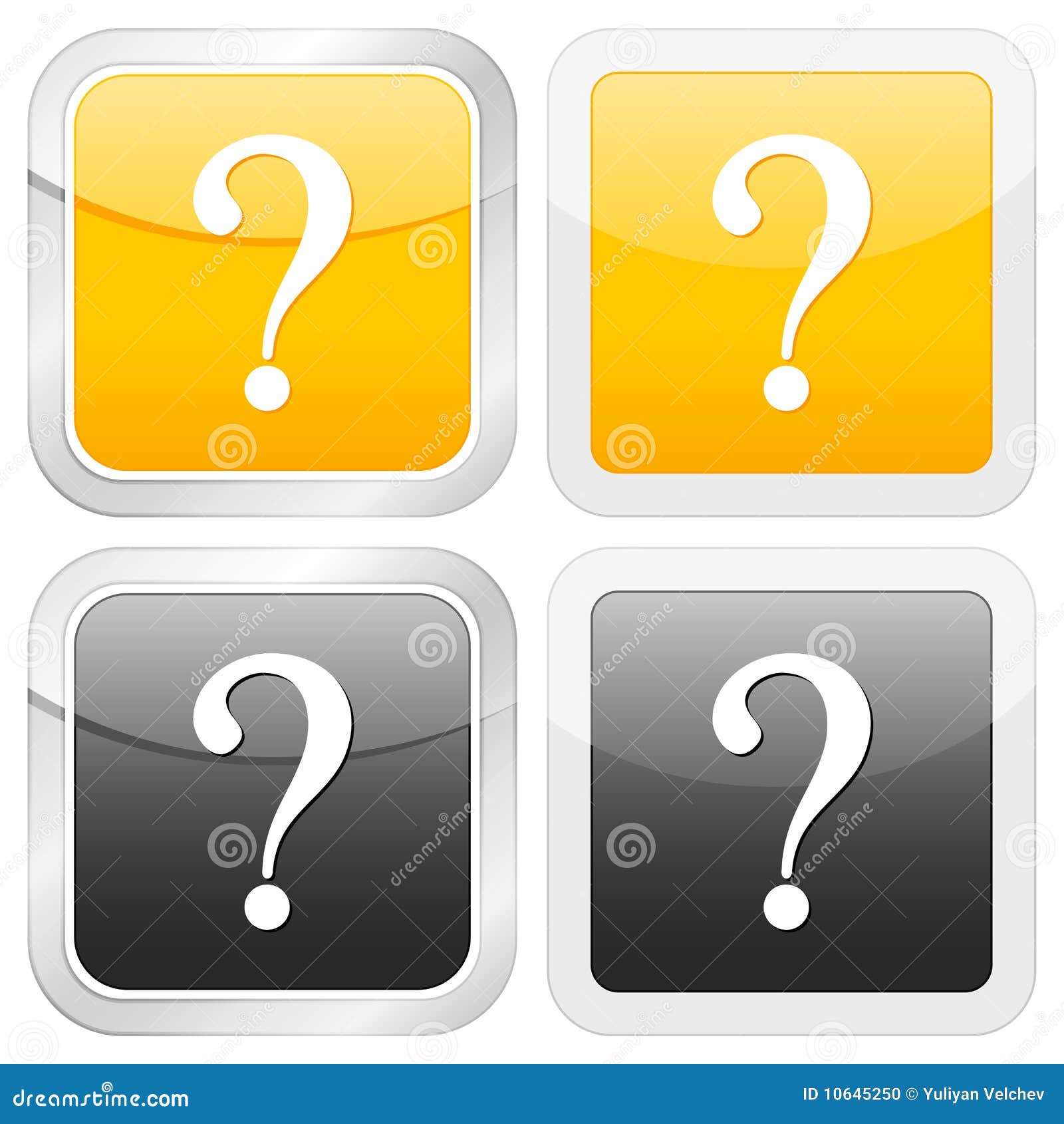 Square icon question stock vector. Illustration of reflection - 10645250