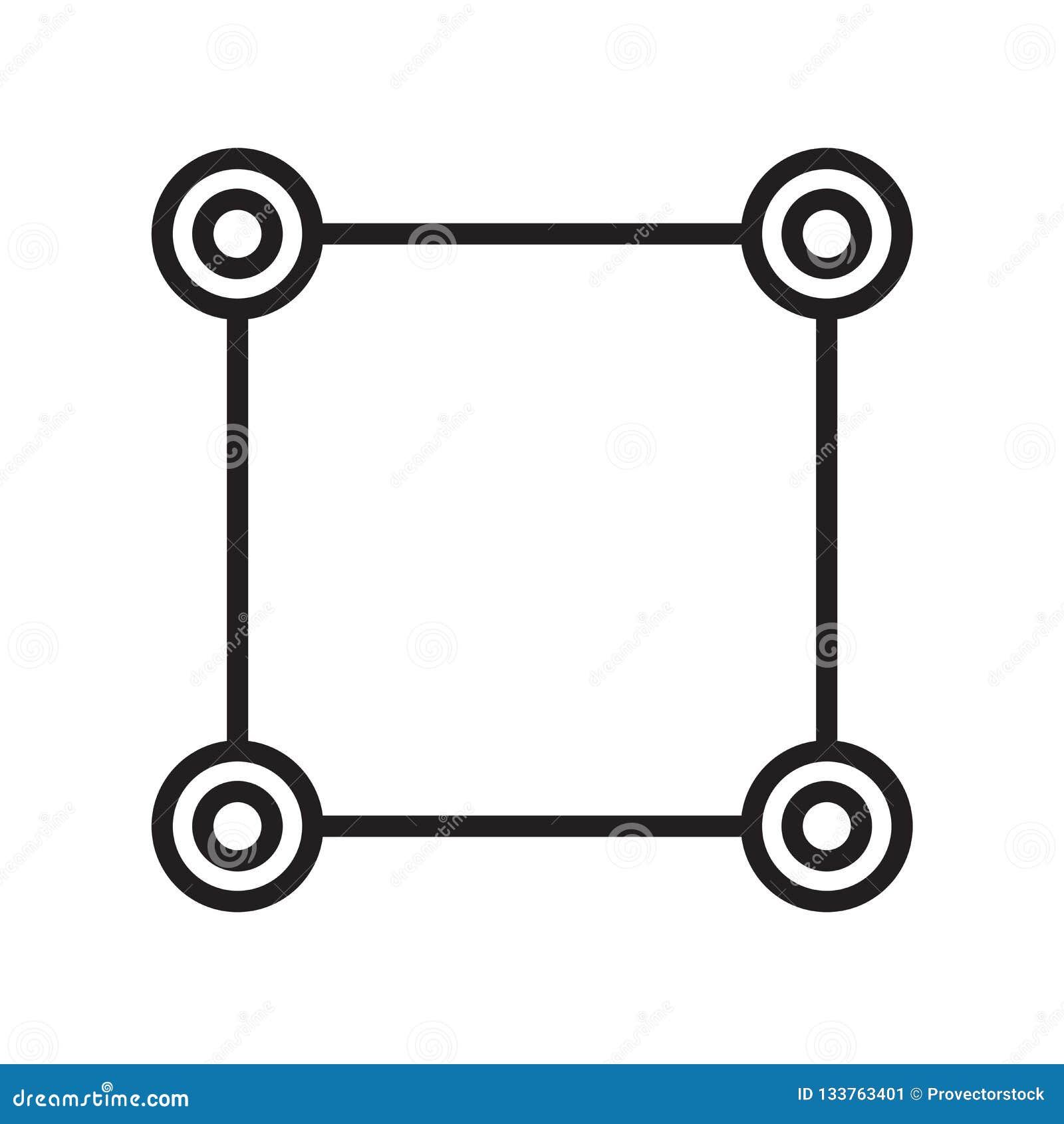 Square Icon Vector Sign and Symbol Isolated on White Background Stock ...