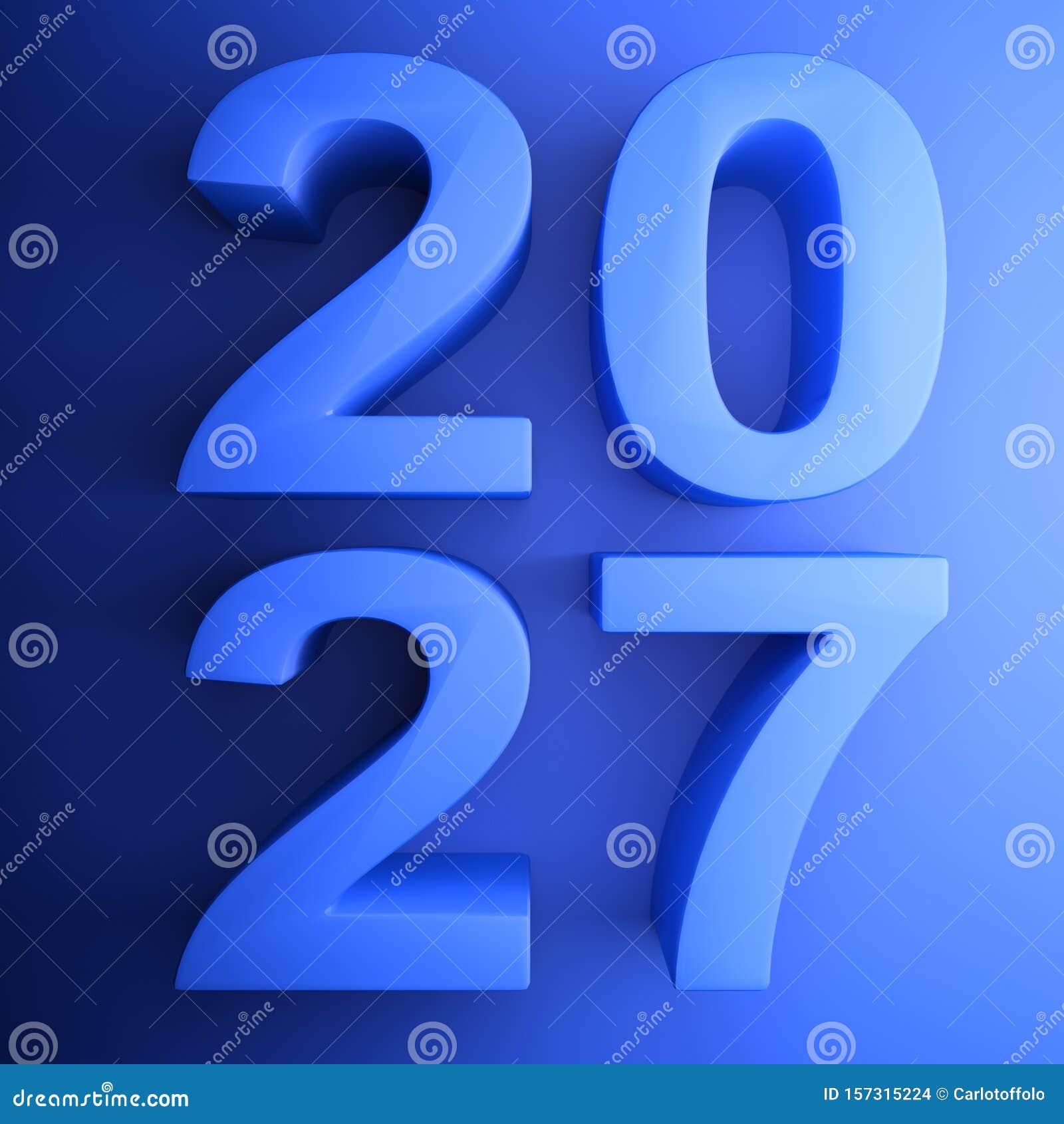 2027 Blue Square Icon - 3D Rendering Illustration Stock Illustration ...