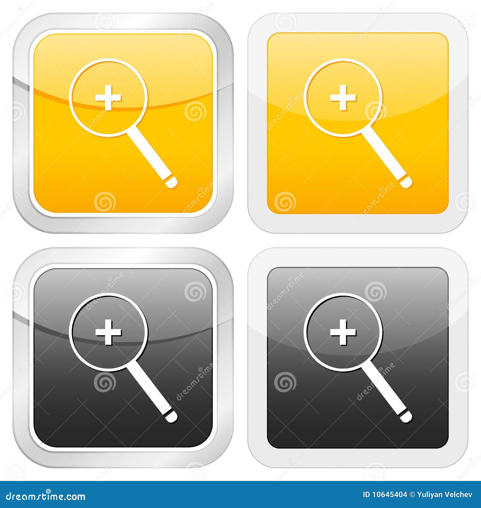 Square icon zoom in stock vector. Illustration of icon - 10645404