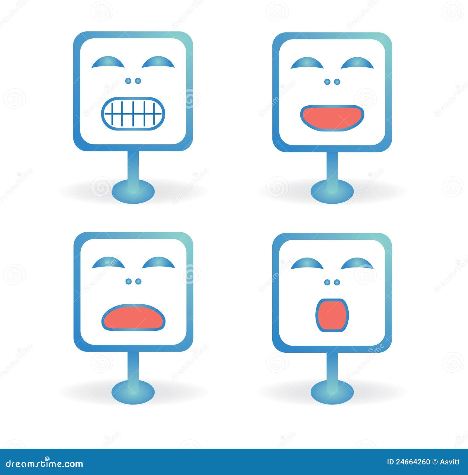 Square icons emoticons stock vector. Illustration of emotions - 24664260
