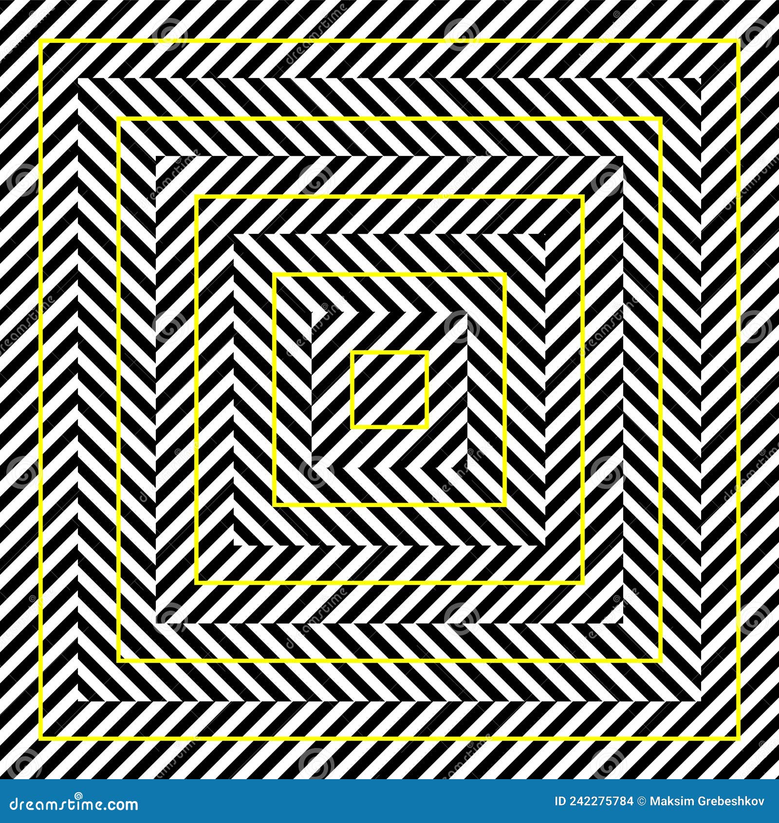 Square Illusion, Geometric Optical Illusion Pattern. Template for Your ...