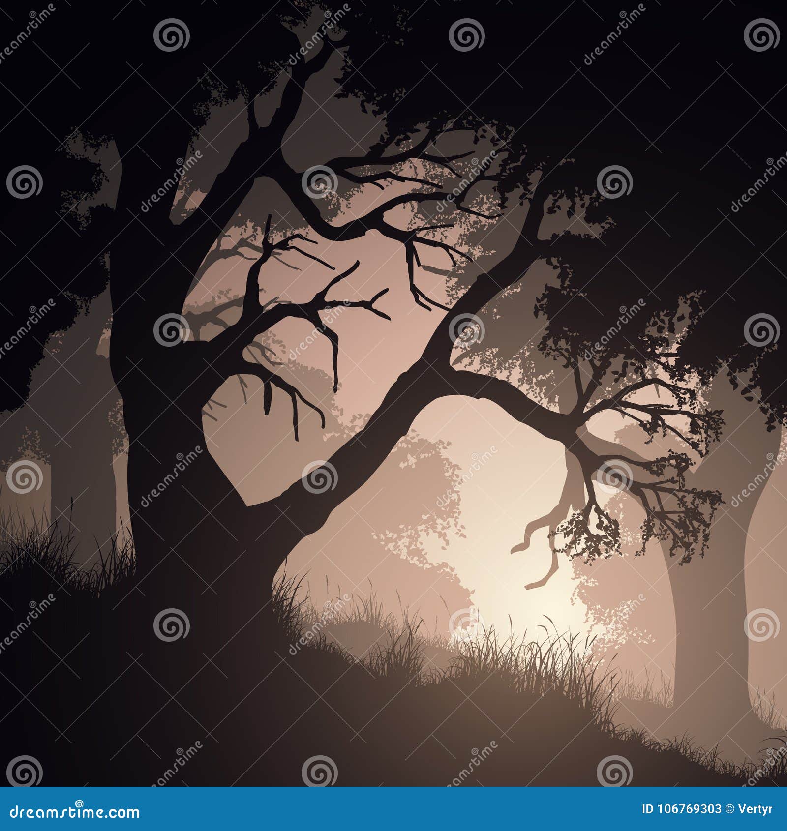 Square Illustration within Forest. Stock Vector - Illustration of ...