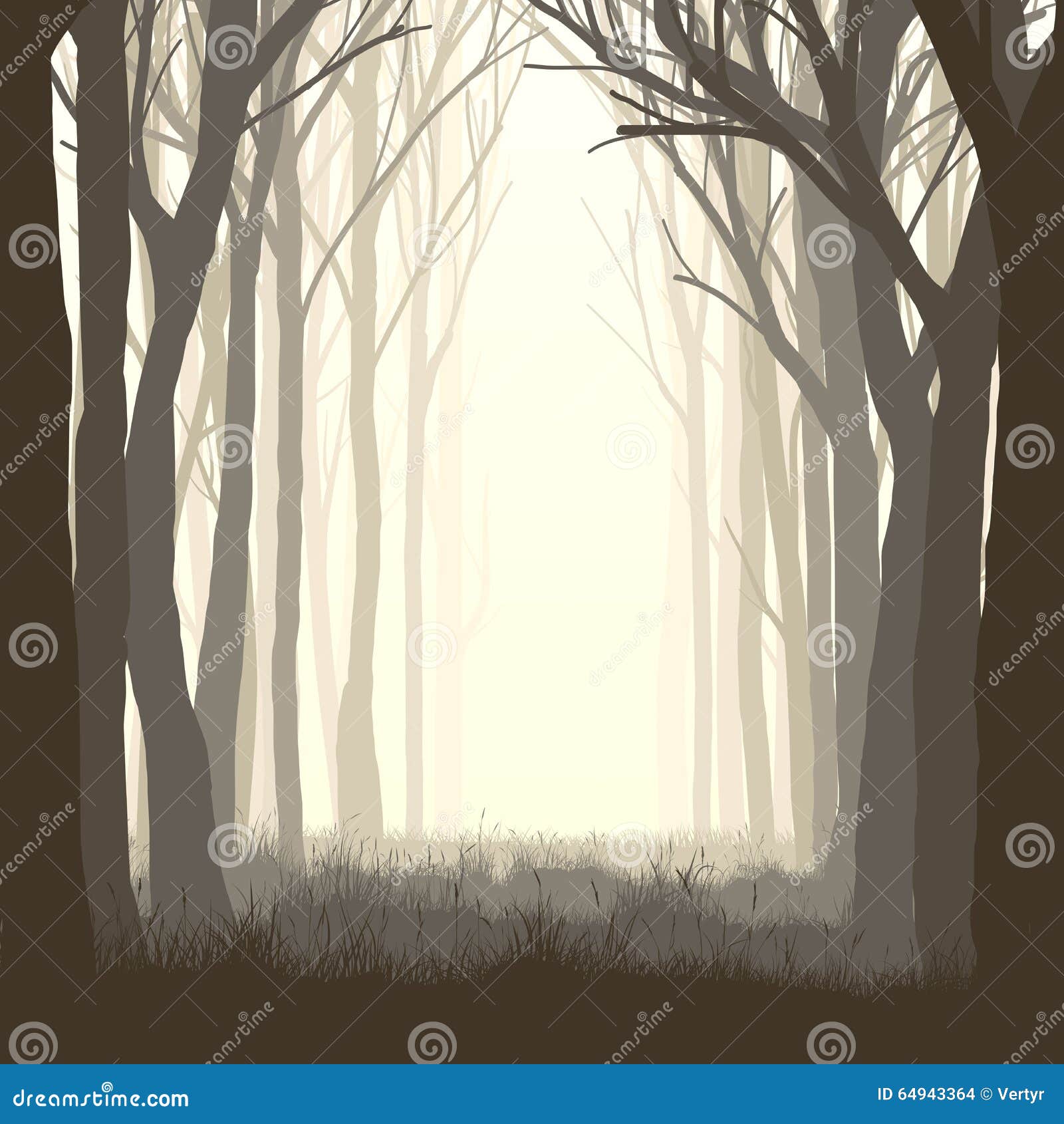 Square Illustration Glade in Forest. Stock Vector - Illustration of ...
