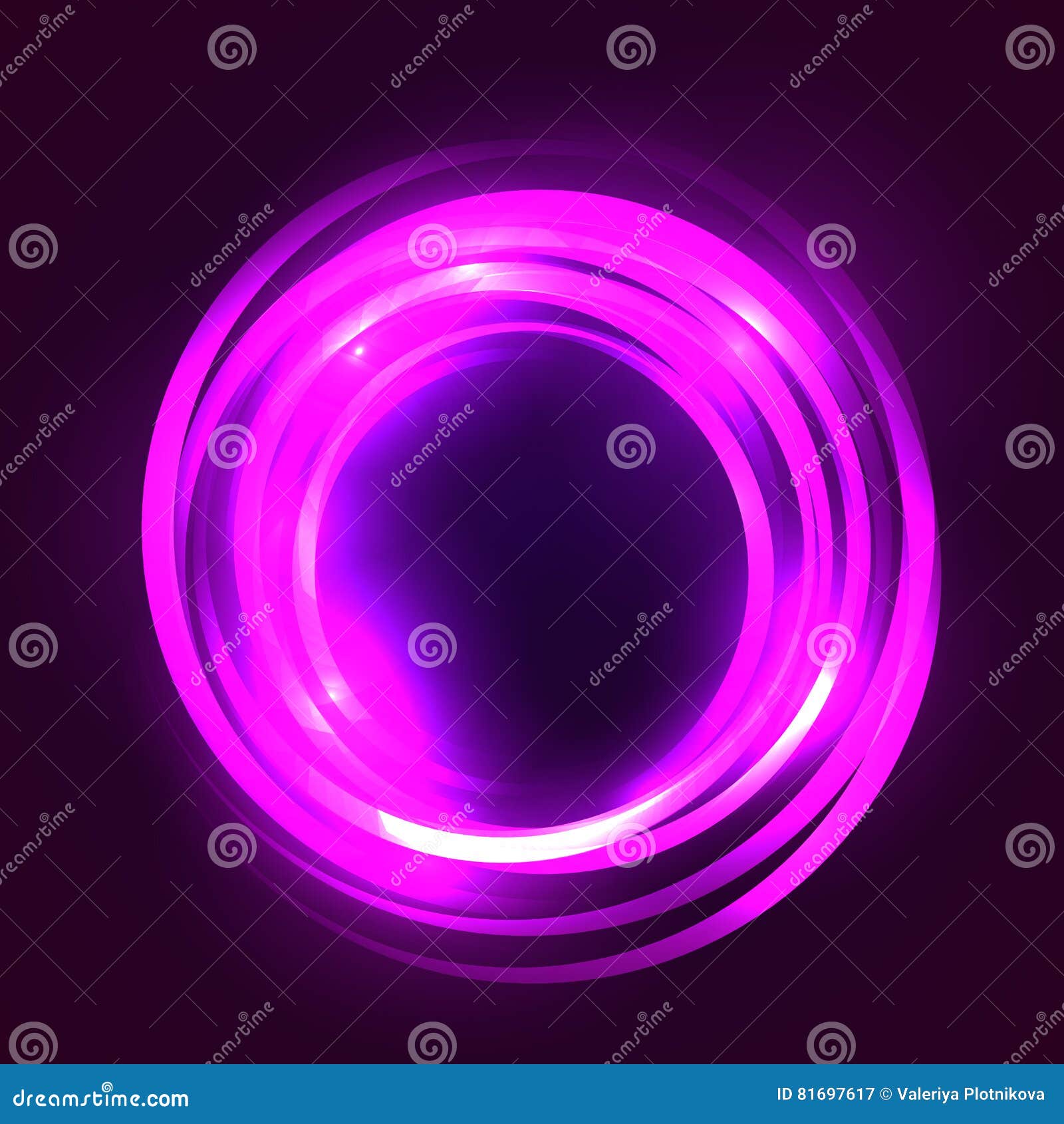 Square Illustration with Glowing Circular Frame. Stock Vector ...