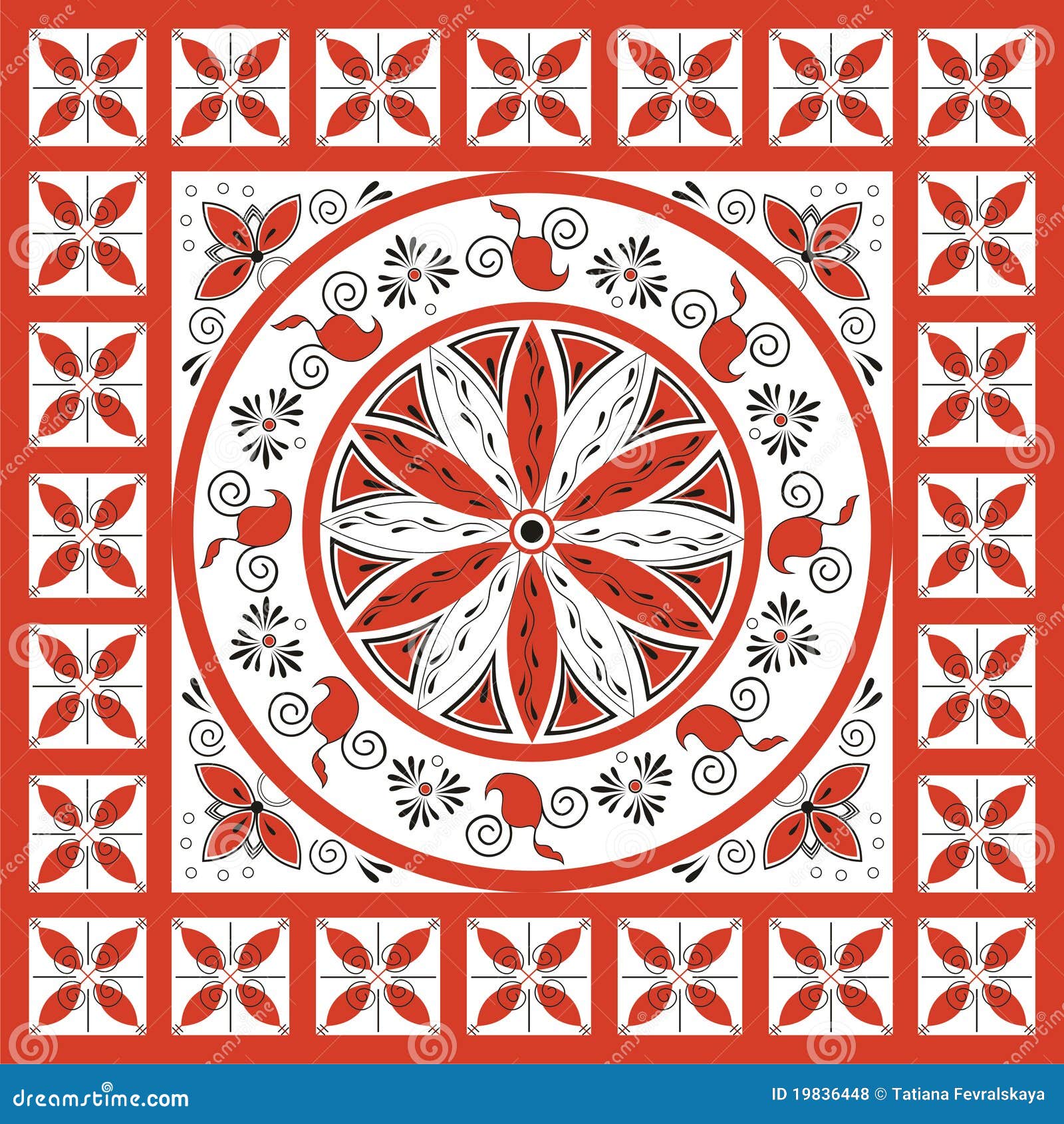 Square Illustration from Mezen Painting Stock Vector - Illustration of ...