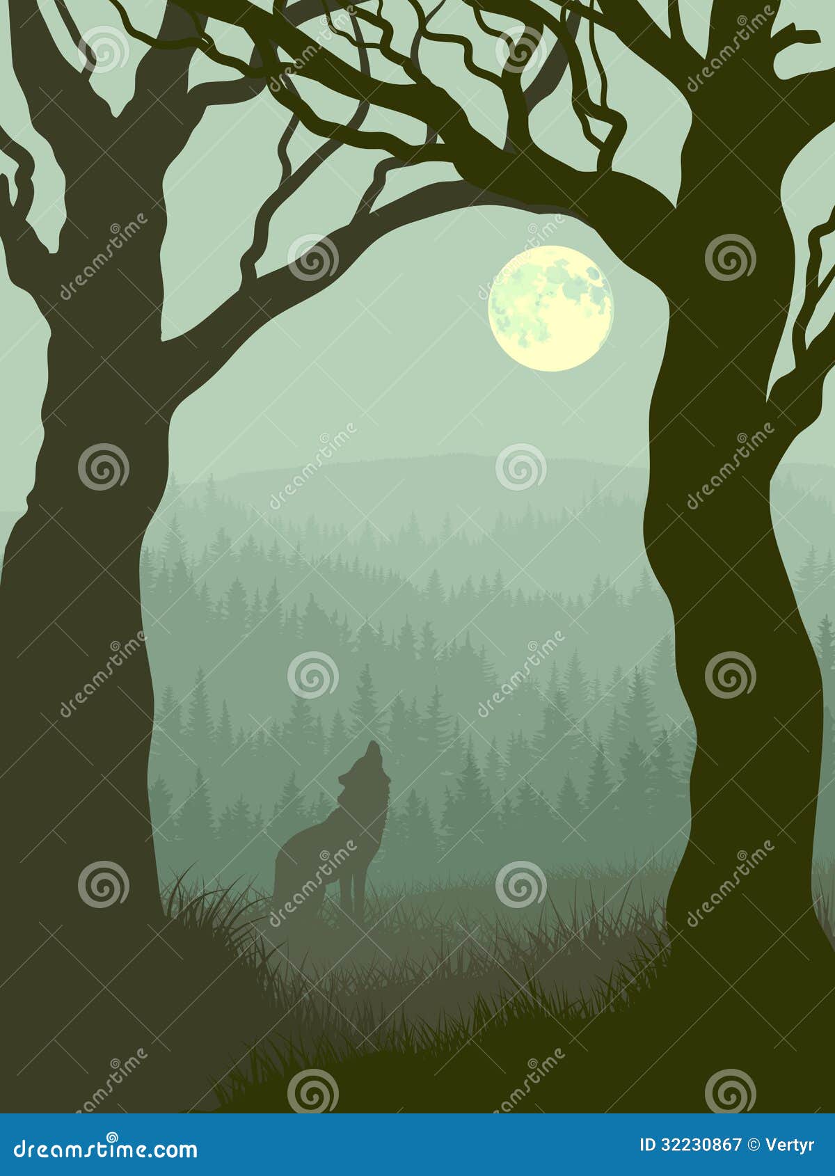 Botanical Wolf Pictogram Isolated Vector Illustration | CartoonDealer ...