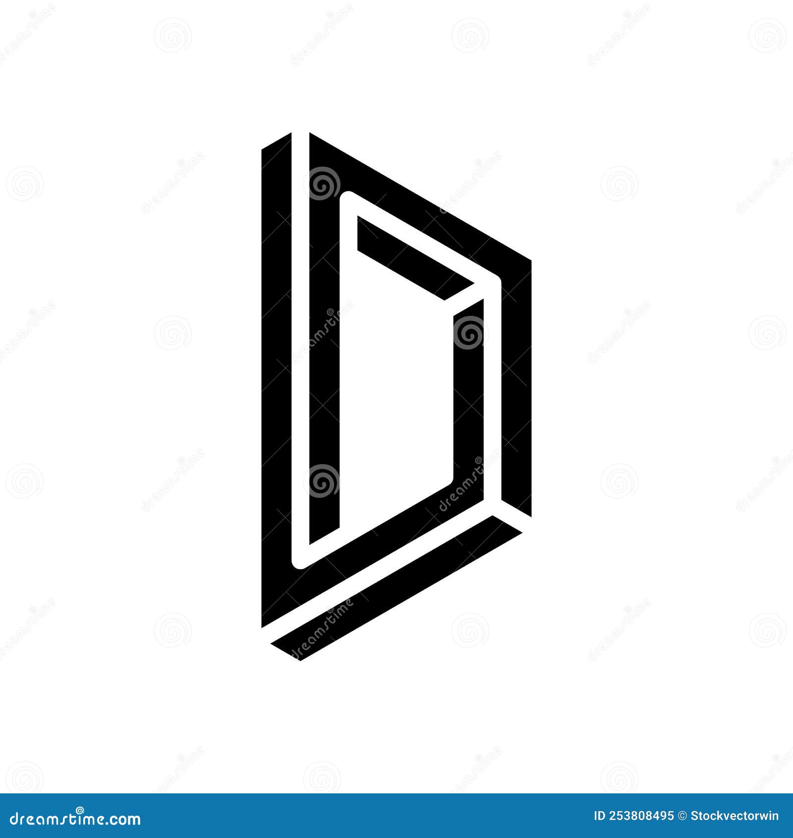 Square Impossible Geometric Shape Glyph Icon Vector Illustration Stock ...
