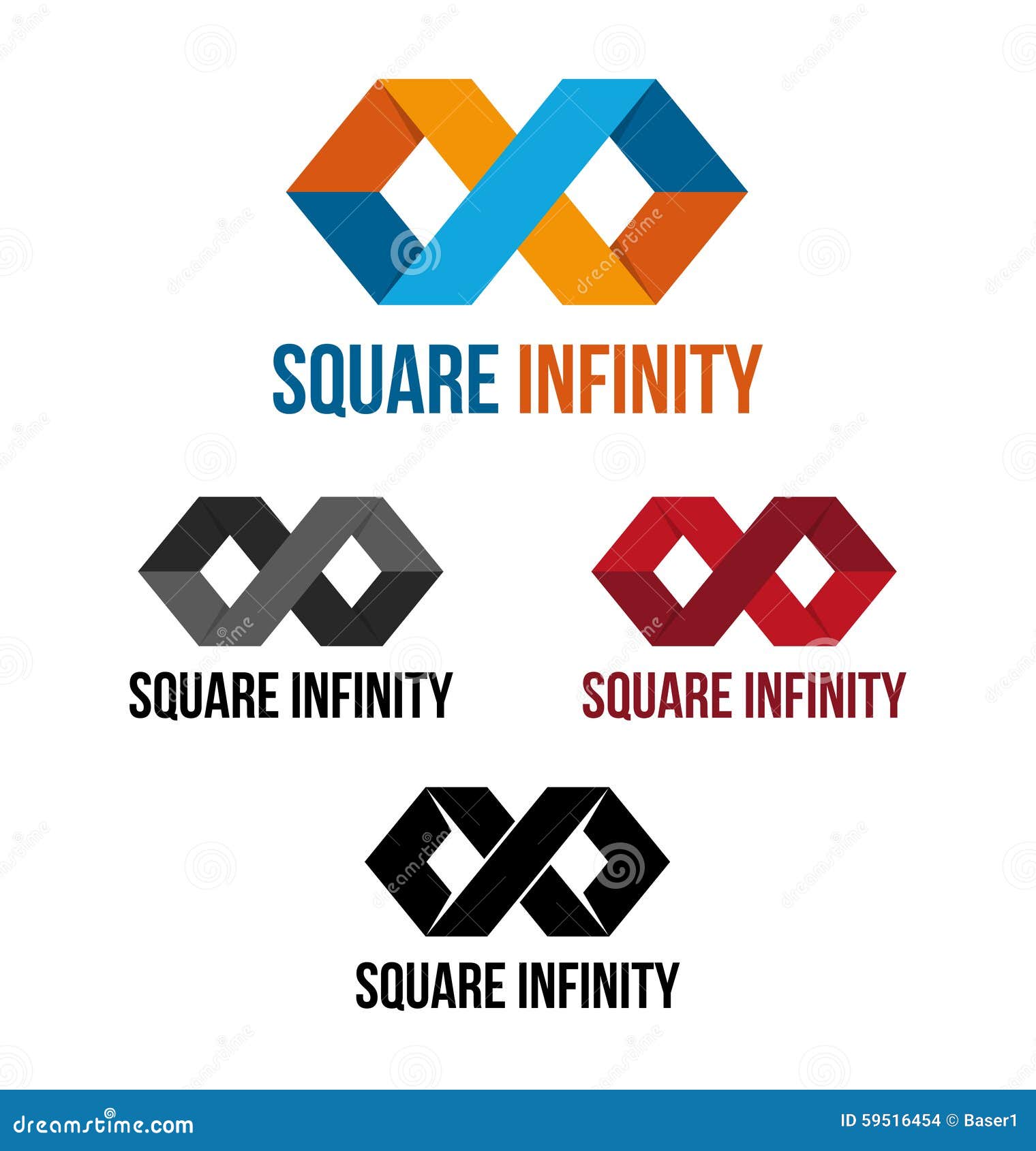 Square infinity stock vector. Illustration of company - 59516454