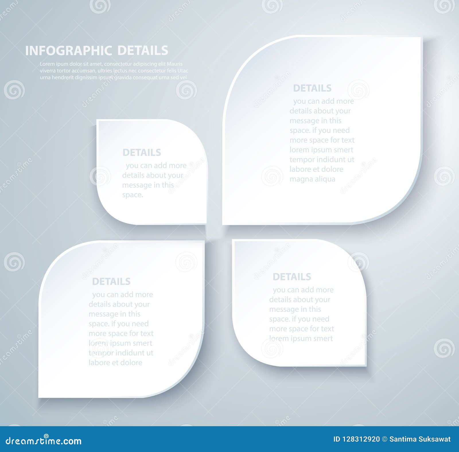 Square Info Graphic Vector Template with 4 Options. Can Be Used for Web ...