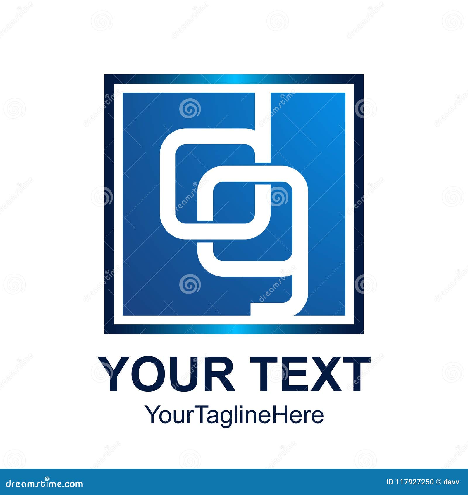 Square Initial Letter DG Logo Design Template Element Colored Bl Stock ...