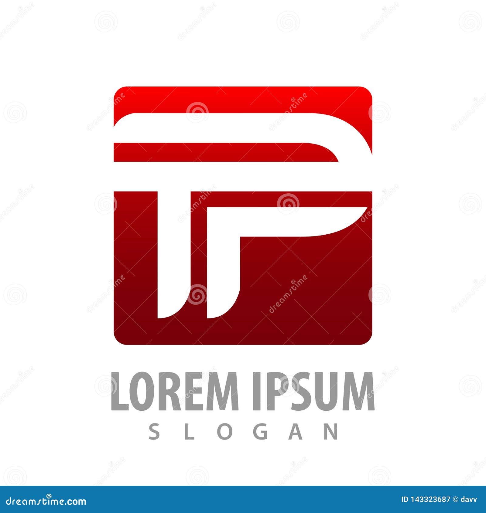 Square Initial TP Letter Concept Design. Symbol Graphic Template ...