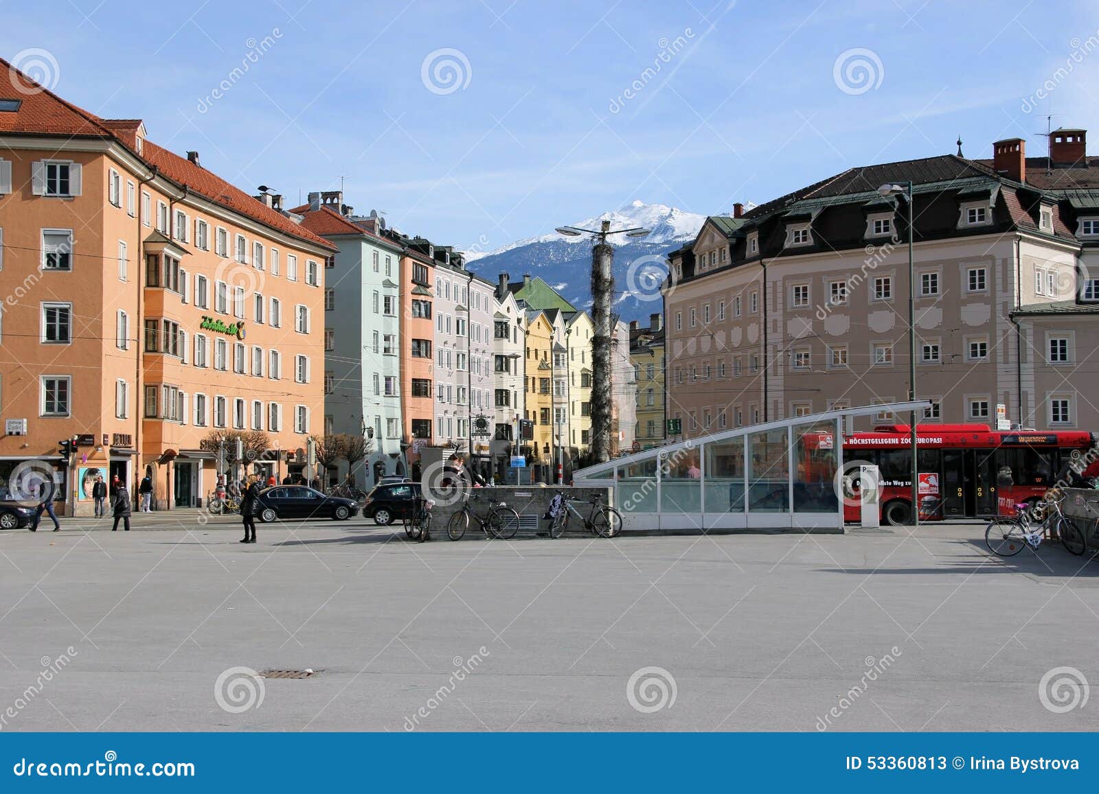 Square in Innsbruck, Austria. Editorial Stock Photo - Image of square ...