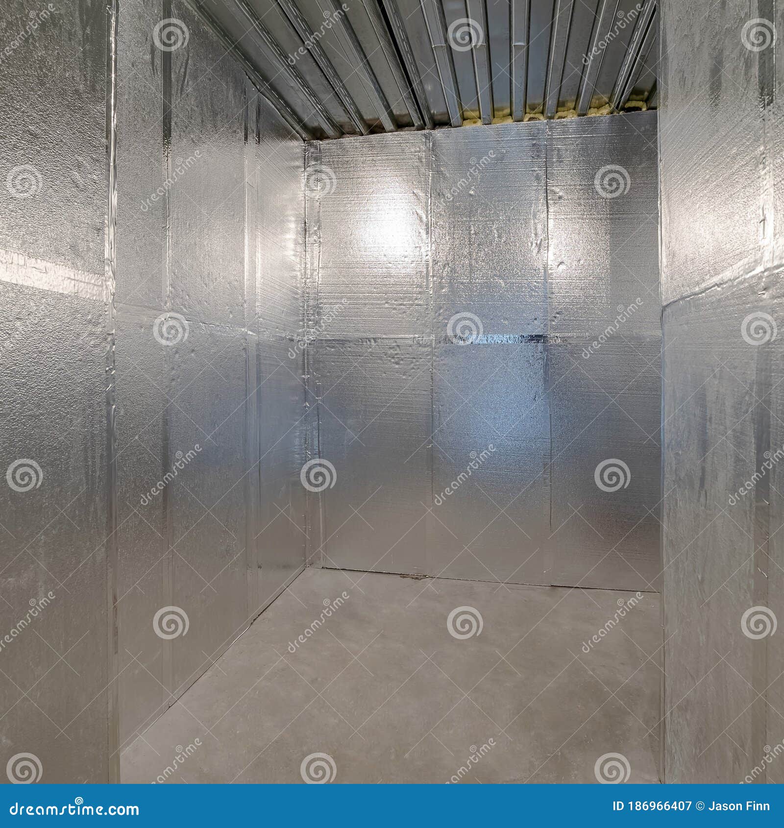 Square Interior of an Empty Home Cold Storage Unit Stock Image - Image ...