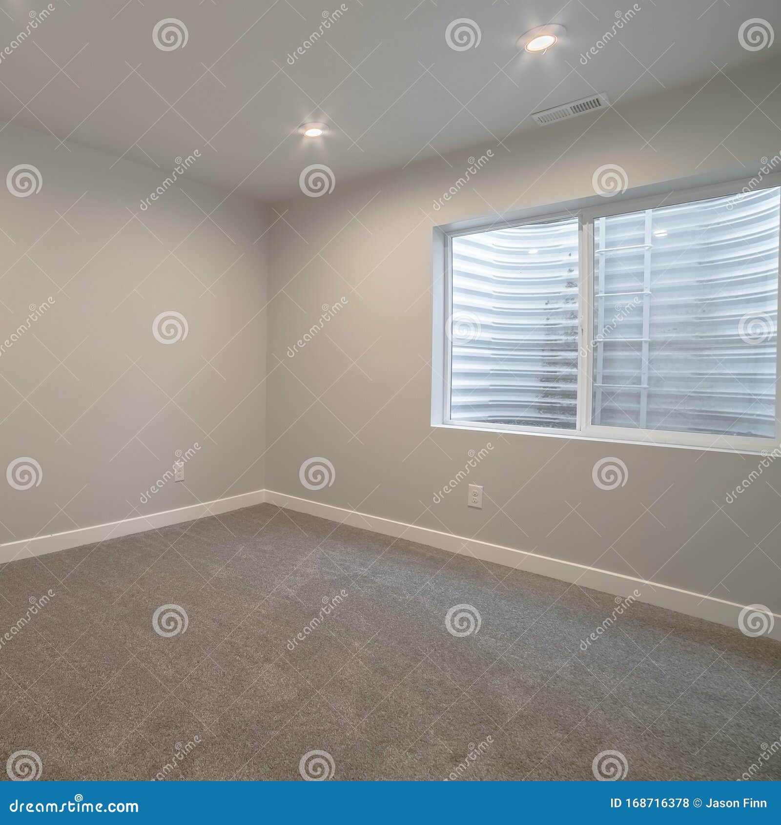 Square Interior of an Empty Small White Room Stock Photo - Image of ...