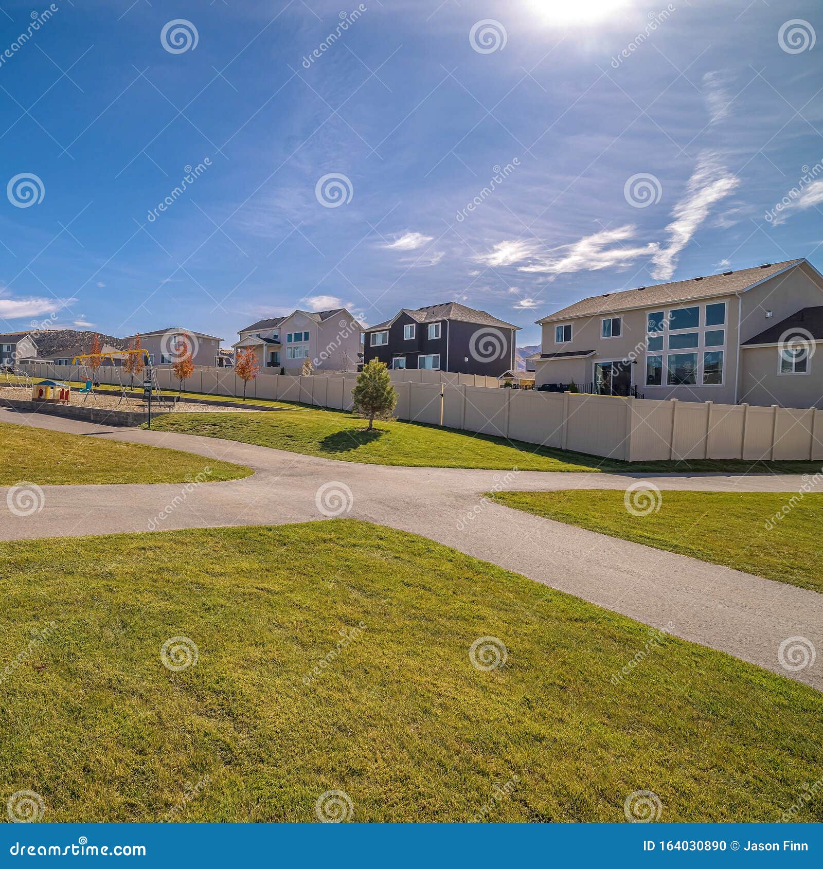Square Intersection of Two Pedestrian Walkways during Day Stock Photo ...
