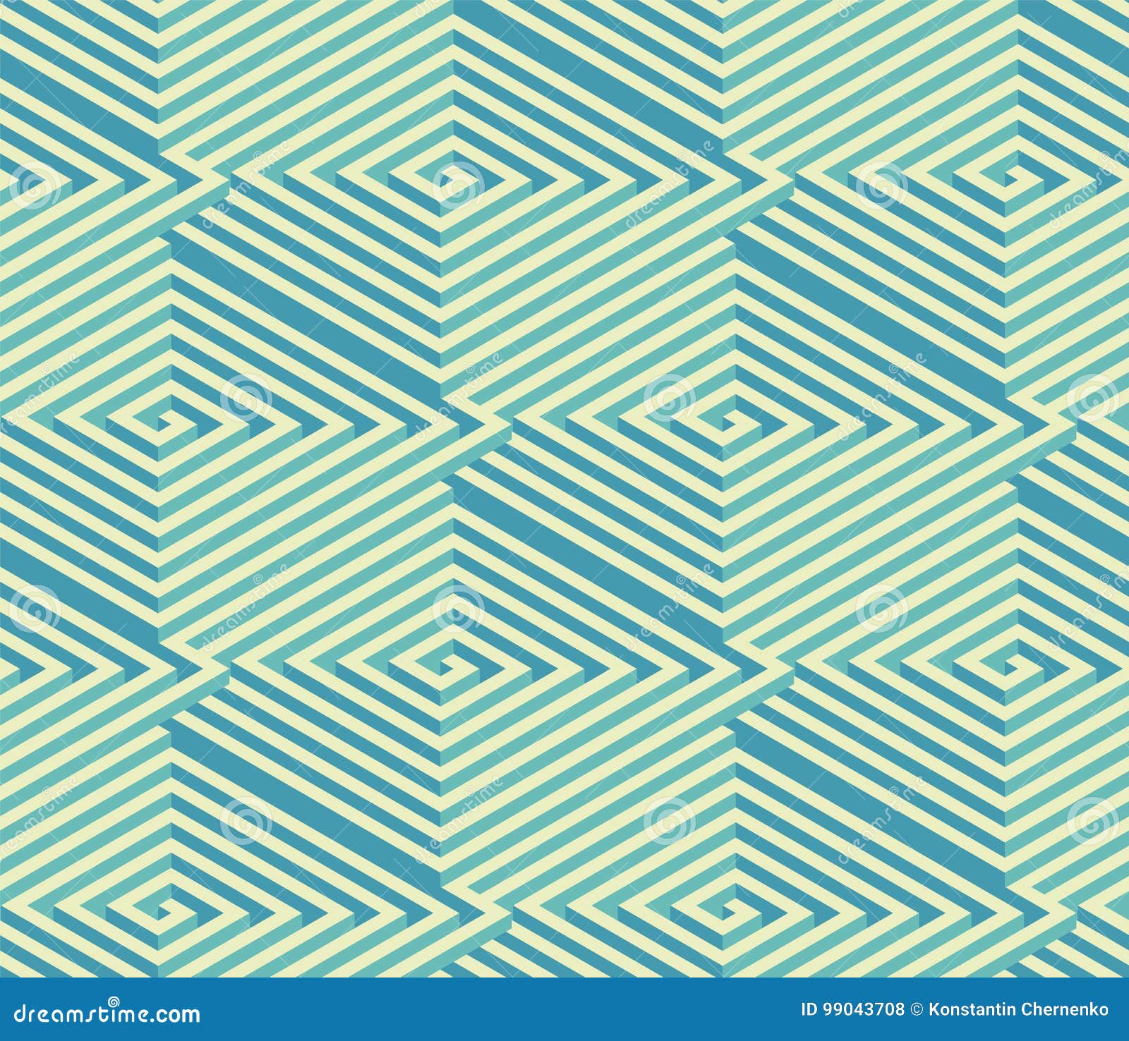 Square Isometric Labyrinth. Abstract Vector Endless Pattern Stock ...
