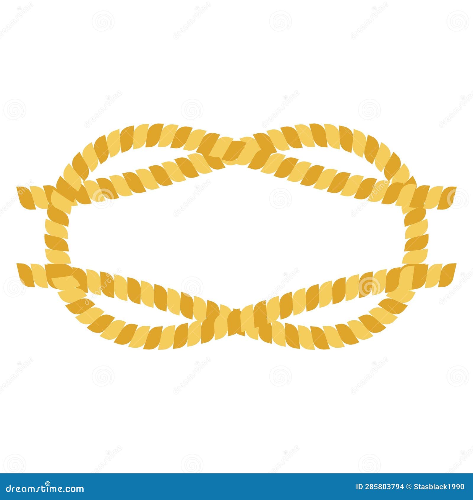 Square Knot Icon. Two Twisted Ropes Intertwined. Flat Knot. Reef Knot ...