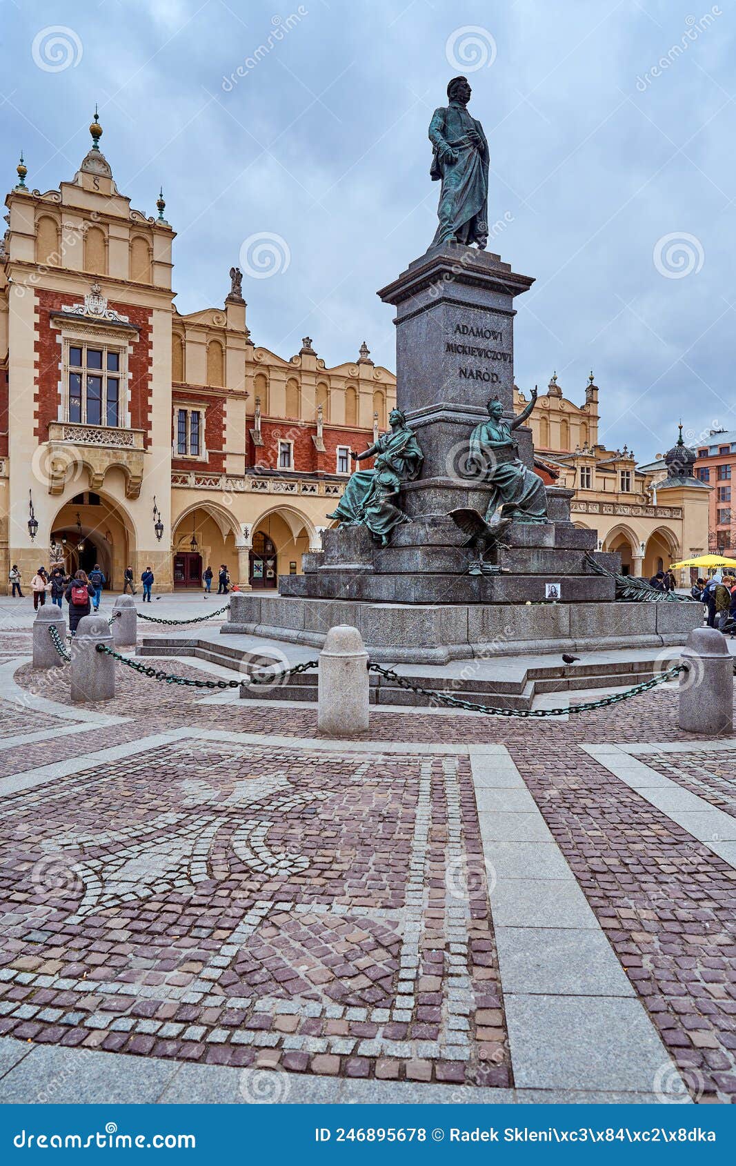 Square in Krakow, Adam Mickiewicz Editorial Stock Photo - Image of ...