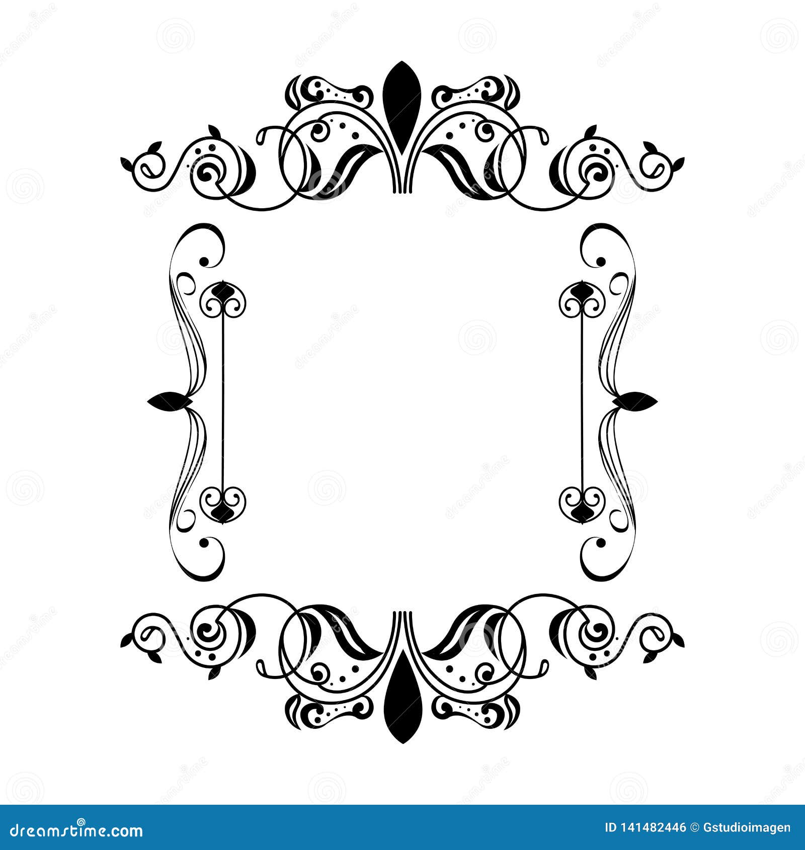 Square Label Victorian Style Stock Vector - Illustration of ornamental ...