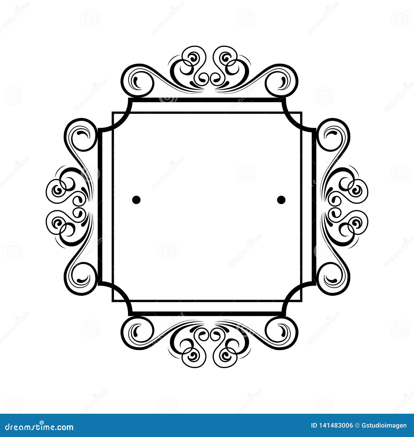 Square Label Victorian Style Stock Vector - Illustration of decor ...