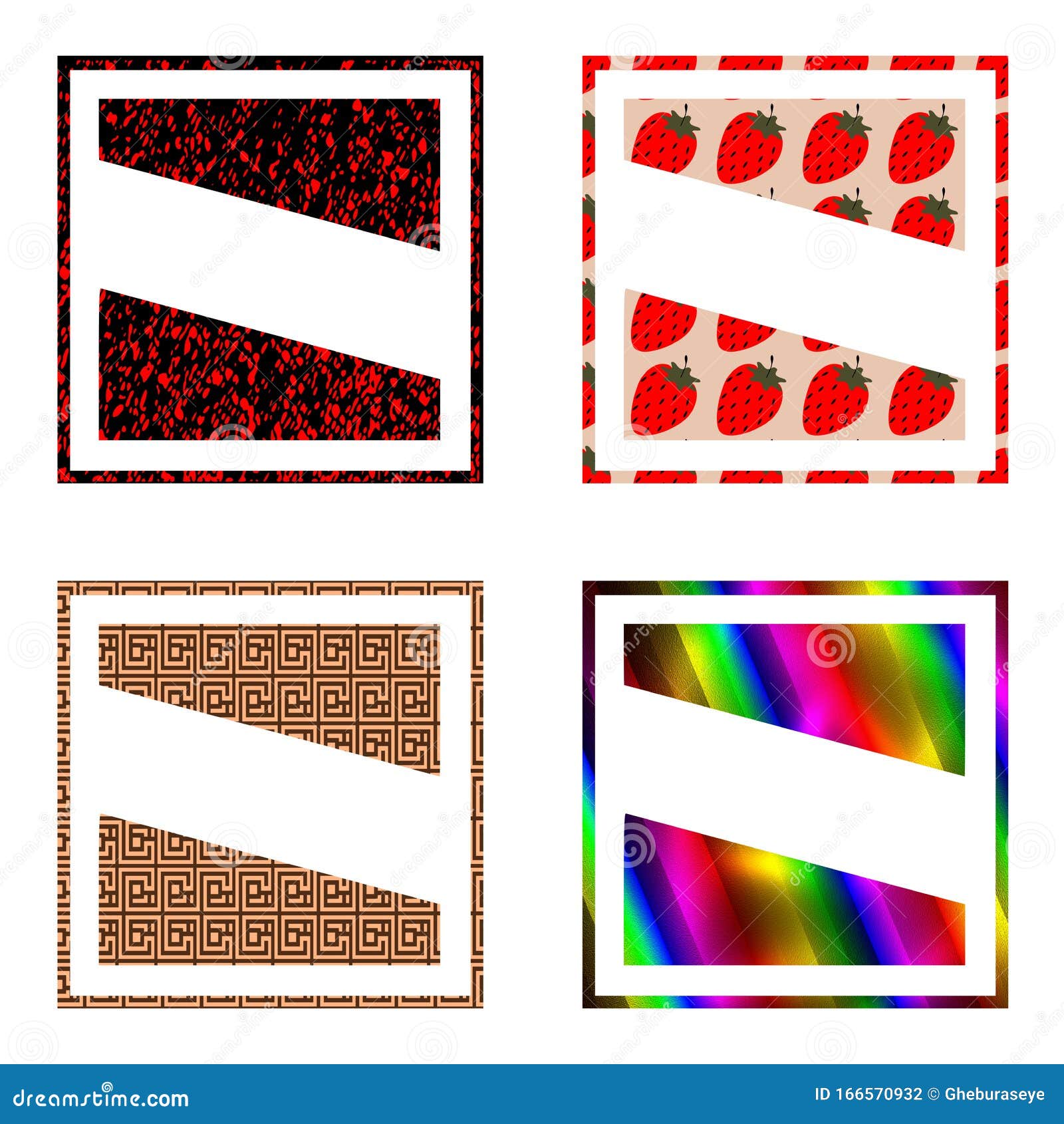 Square Labels with Patterns, Colors, Isolated. Stock Photo ...