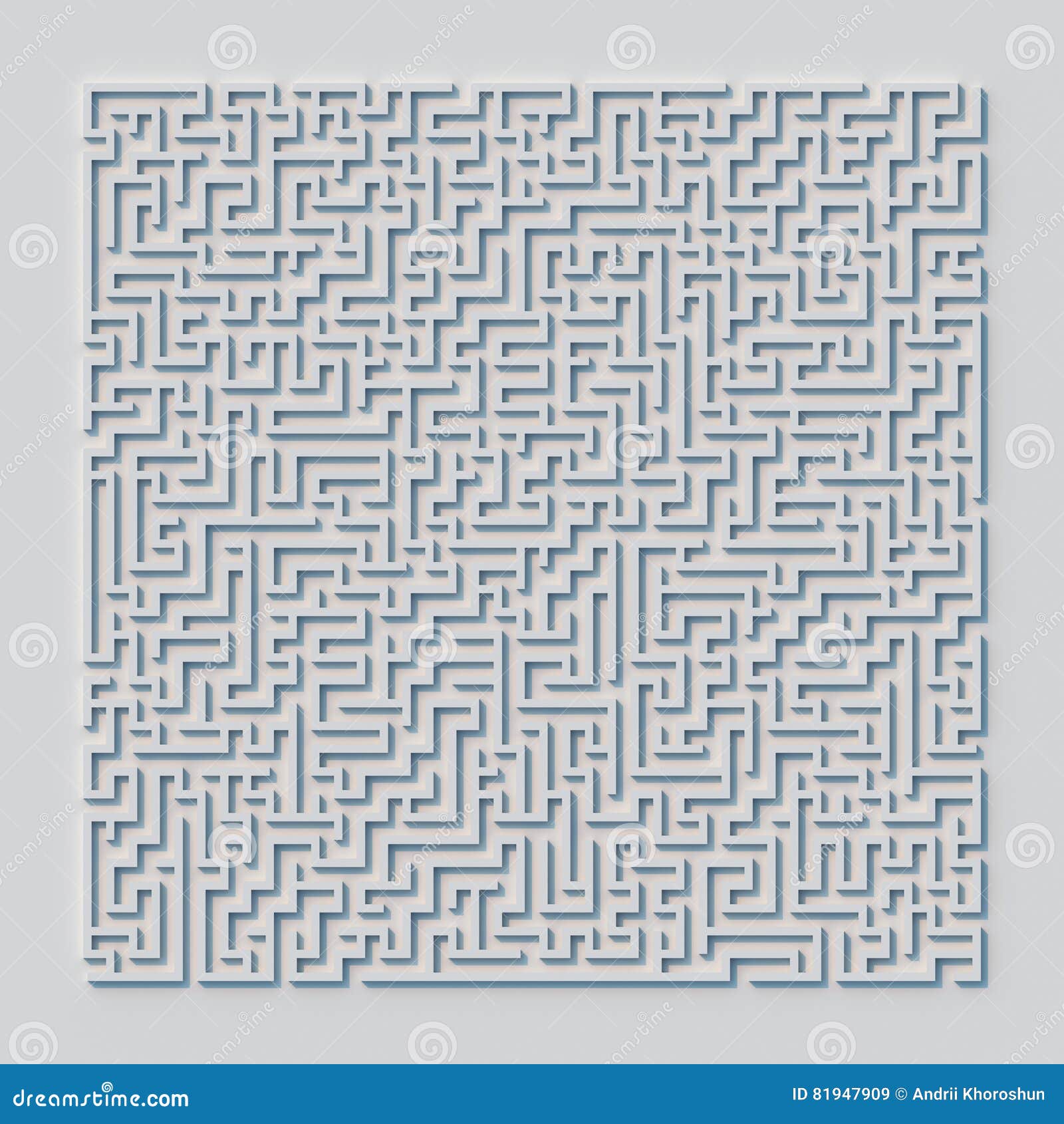 Square Labyrinth Concept 3d Rendering Stock Illustration - Illustration ...