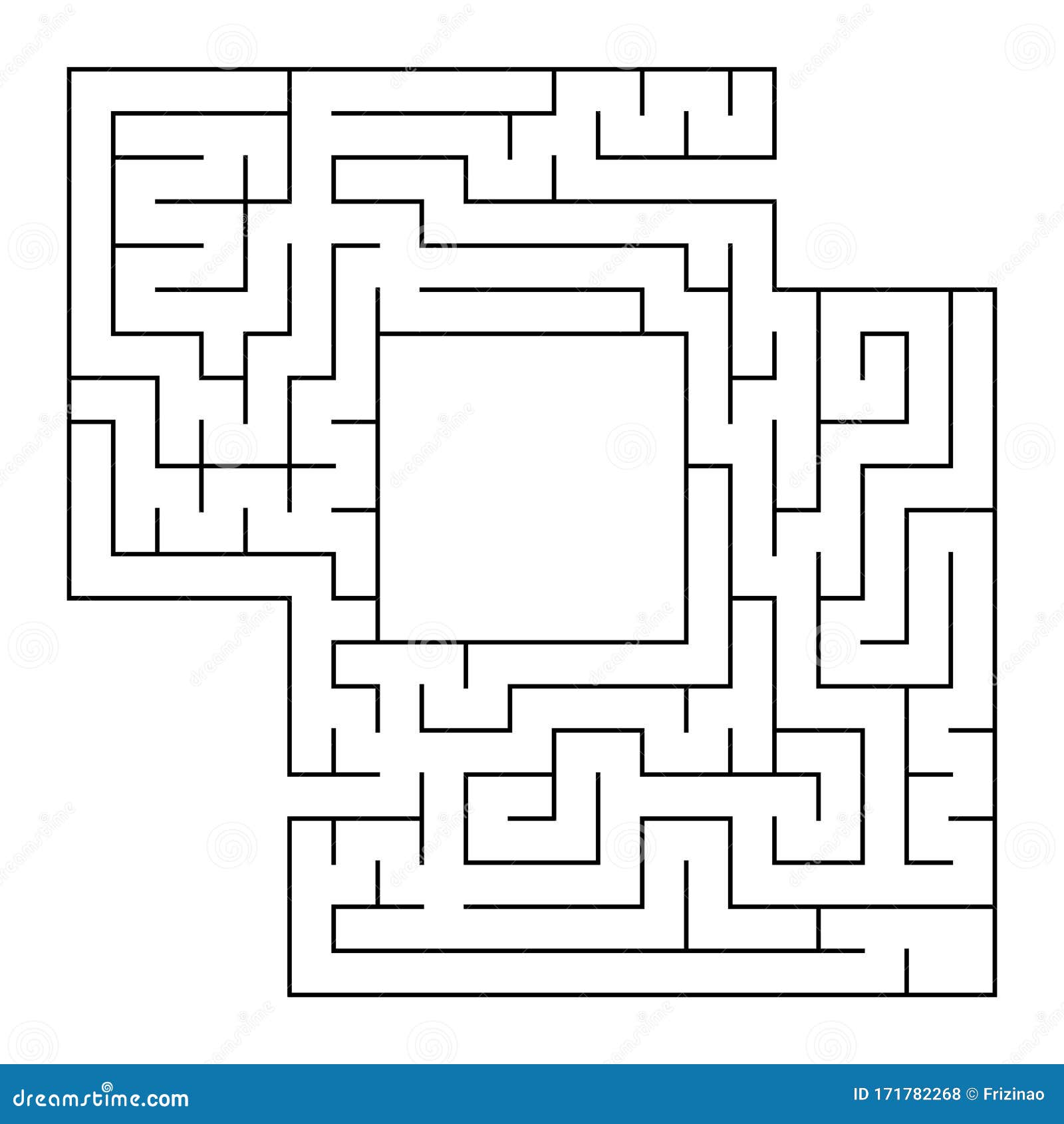 A Square Labyrinth with an Entrance and an Exit. Simple Flat Vector ...