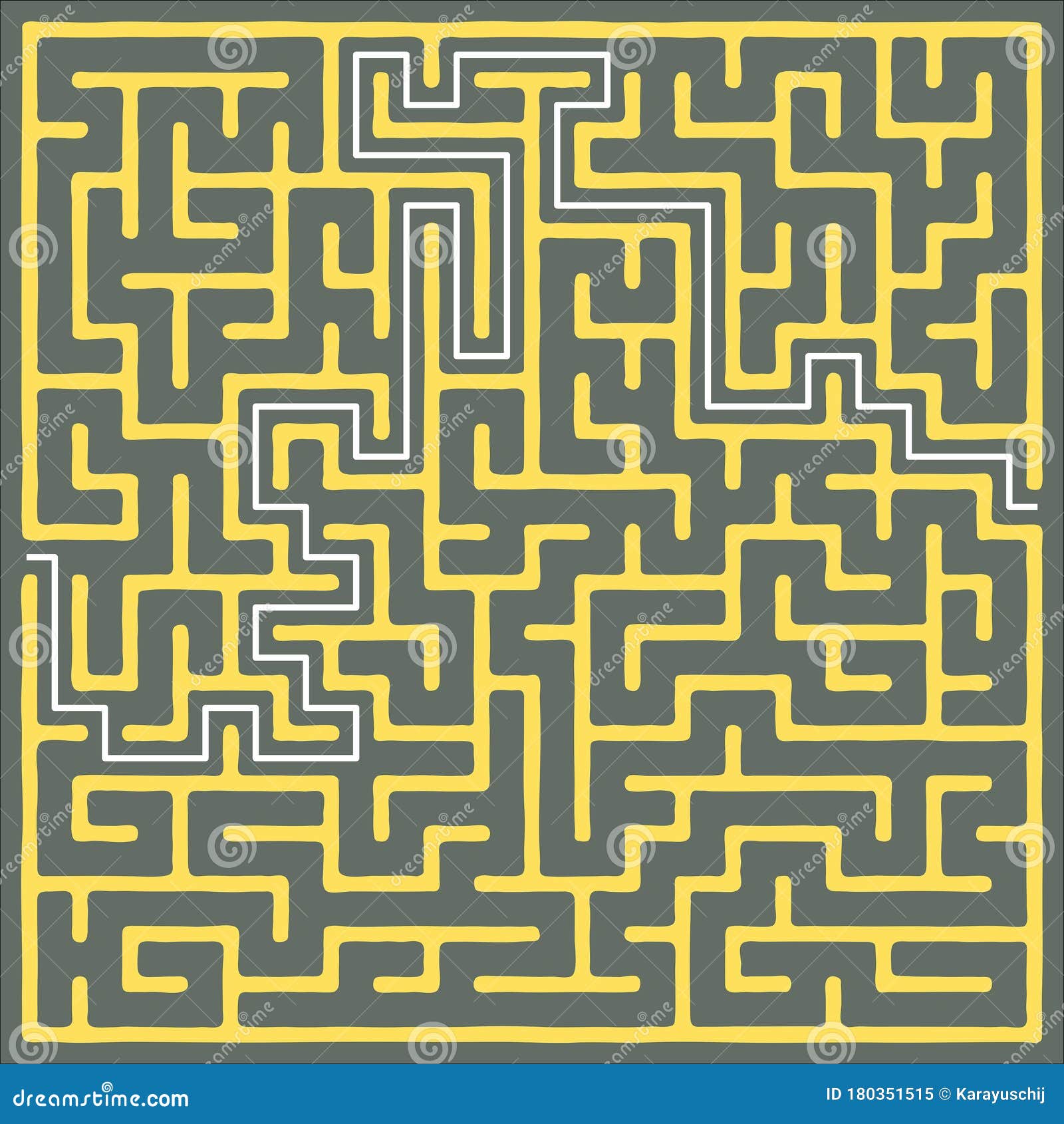 Square Labyrinth stock vector. Illustration of direction - 180351515