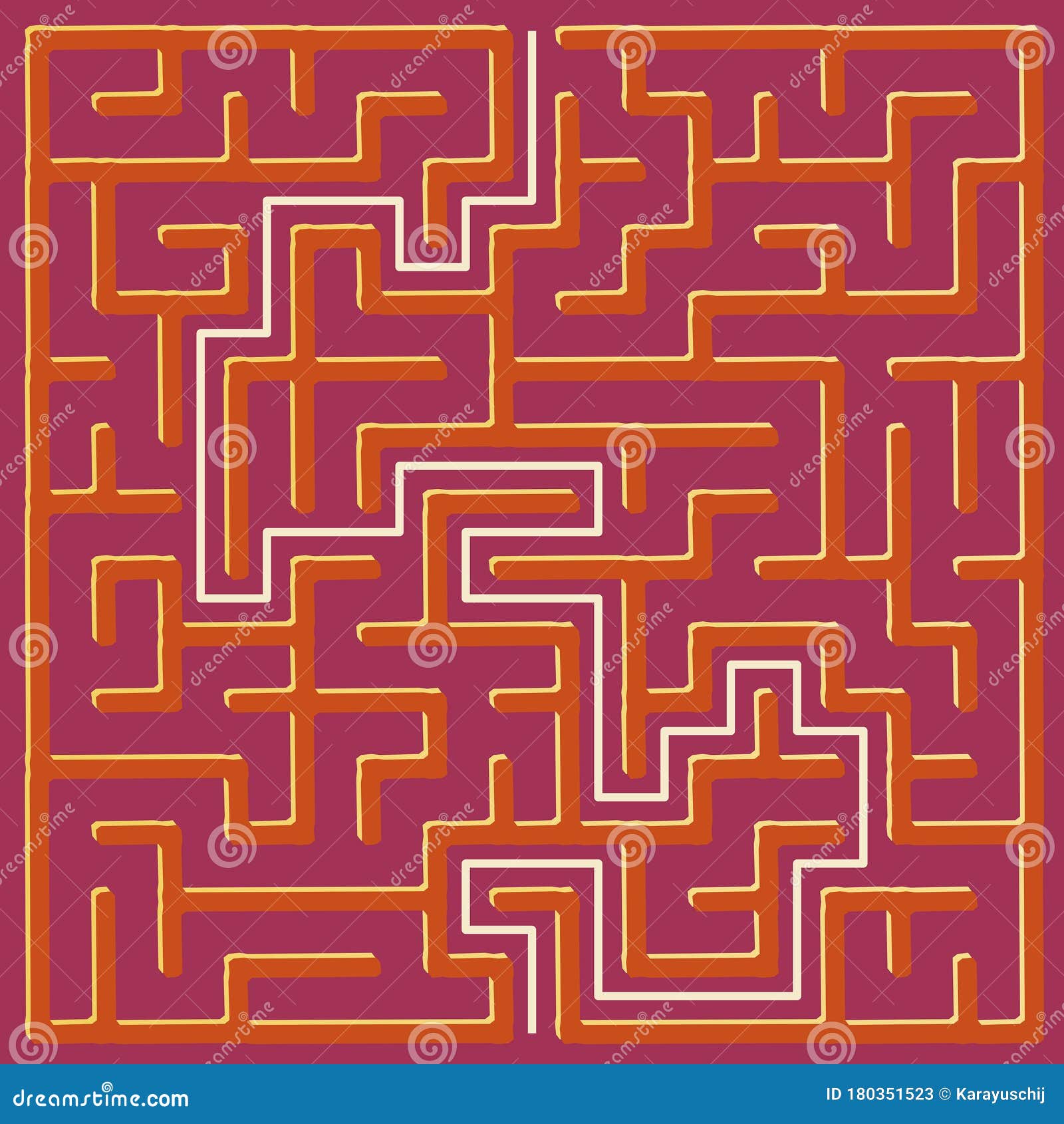 Square Labyrinth stock vector. Illustration of game - 180351523