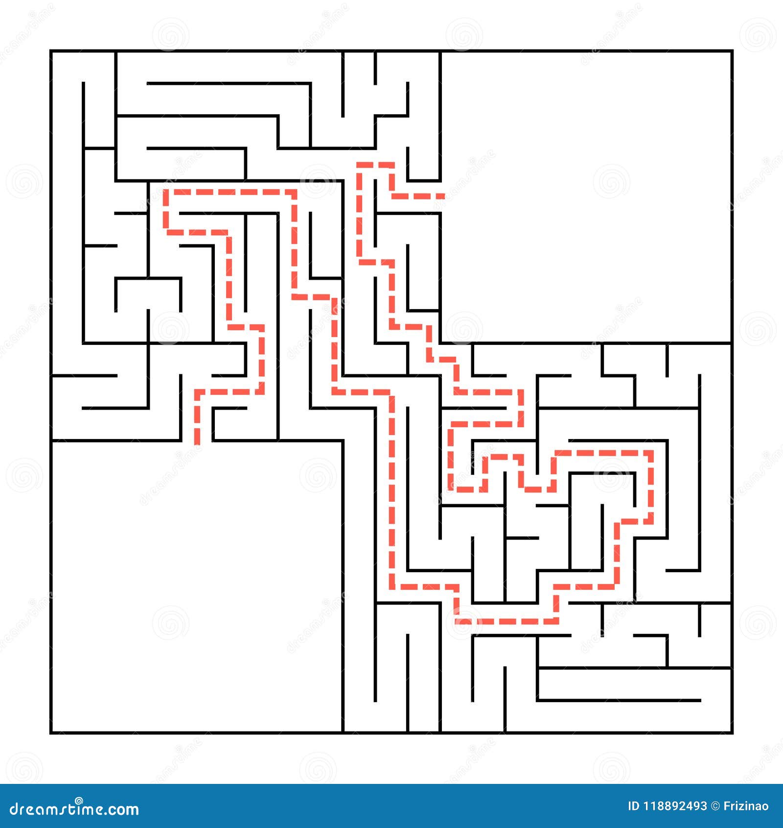 A Square Labyrinth. Simple Flat Vector Illustration Isolated on White ...