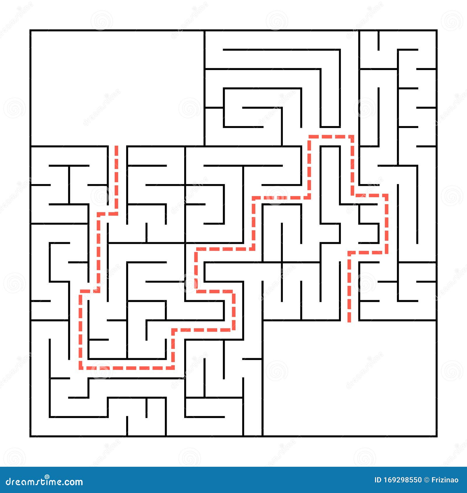 A Square Labyrinth. Simple Flat Vector Illustration Isolated on White ...