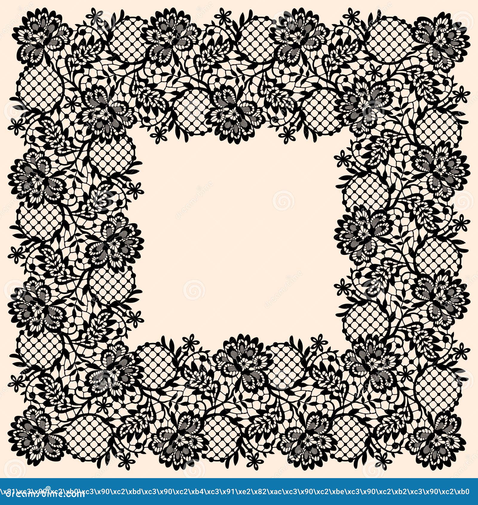 Square Lace Frame. stock vector. Illustration of beige - 70734031