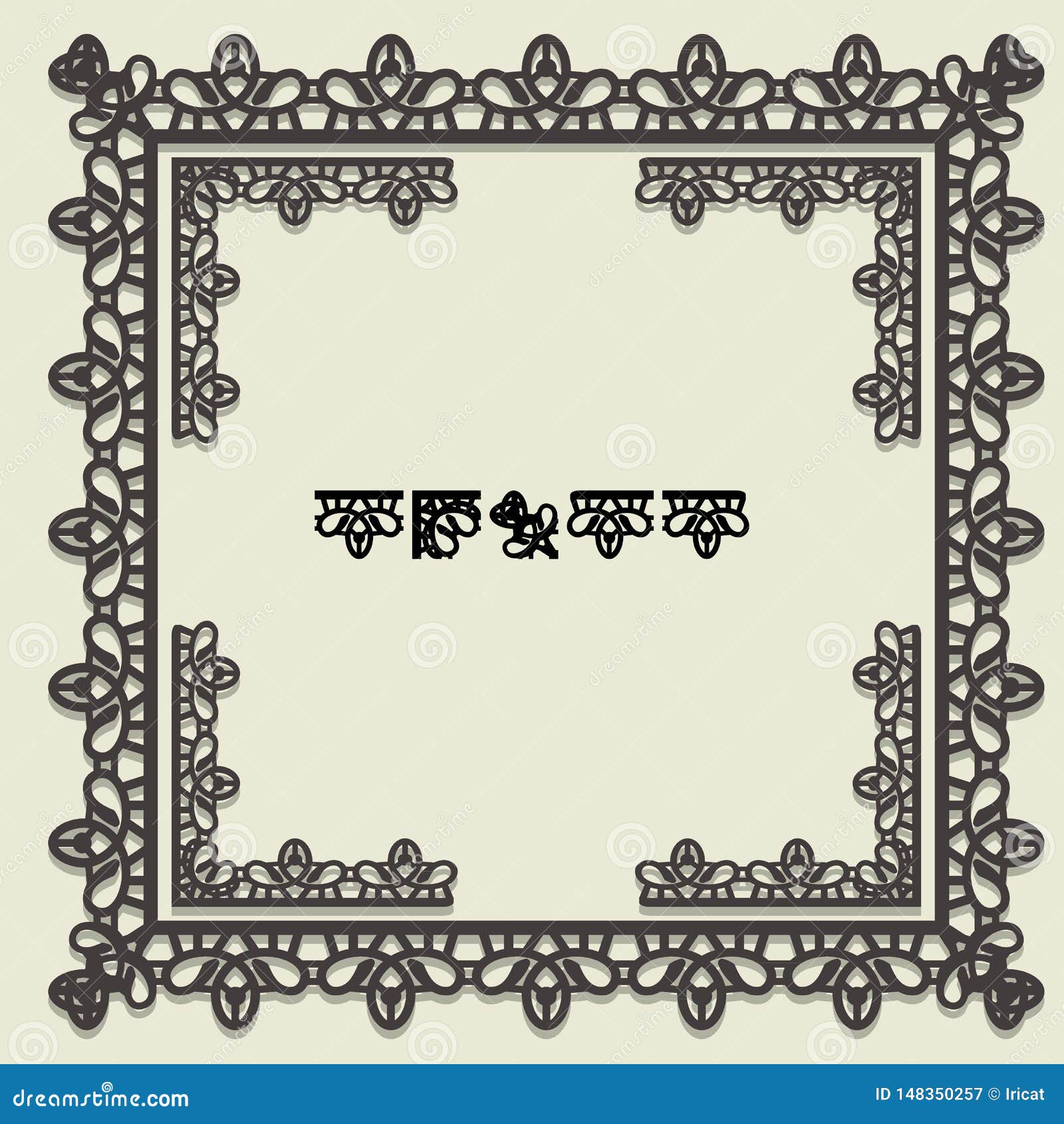 Square Lace Frame With Cutout Paper Border Pattern Royalty-Free Stock ...