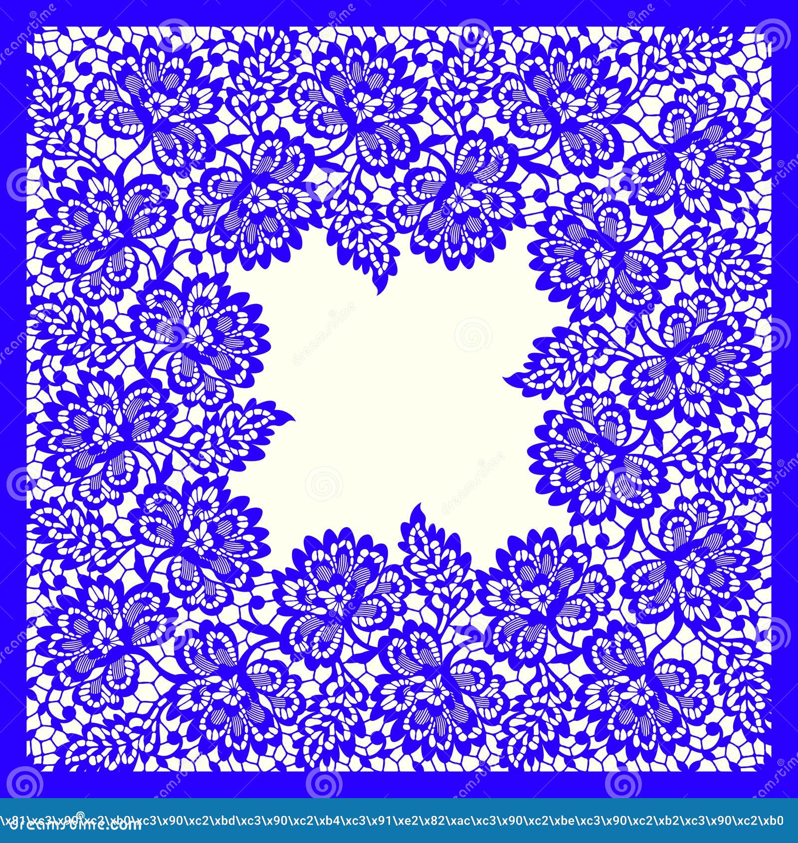 Square Lace Frame. stock vector. Illustration of classic - 70734033