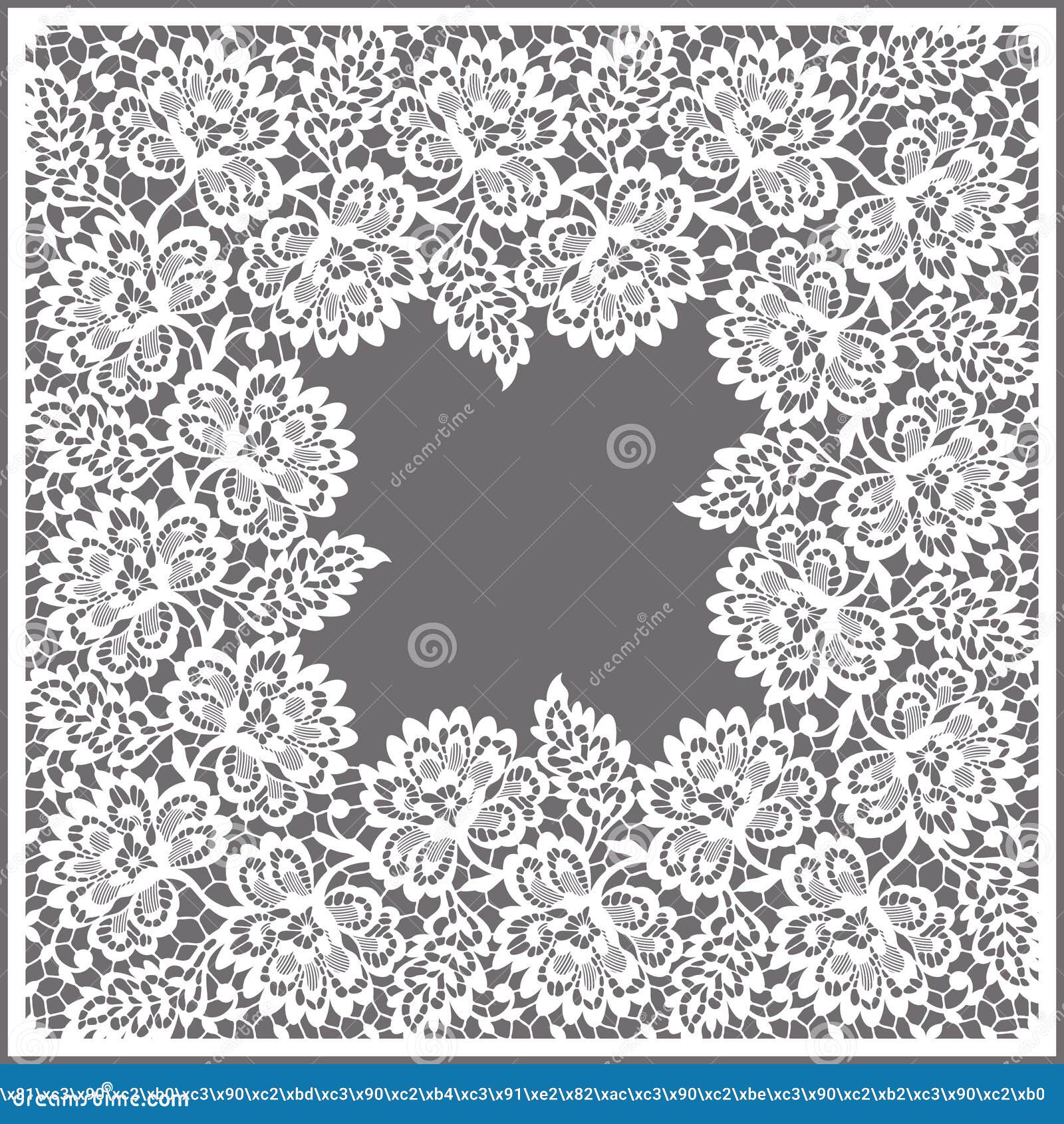 Square Lace Frame. stock vector. Illustration of fashioned - 70734294