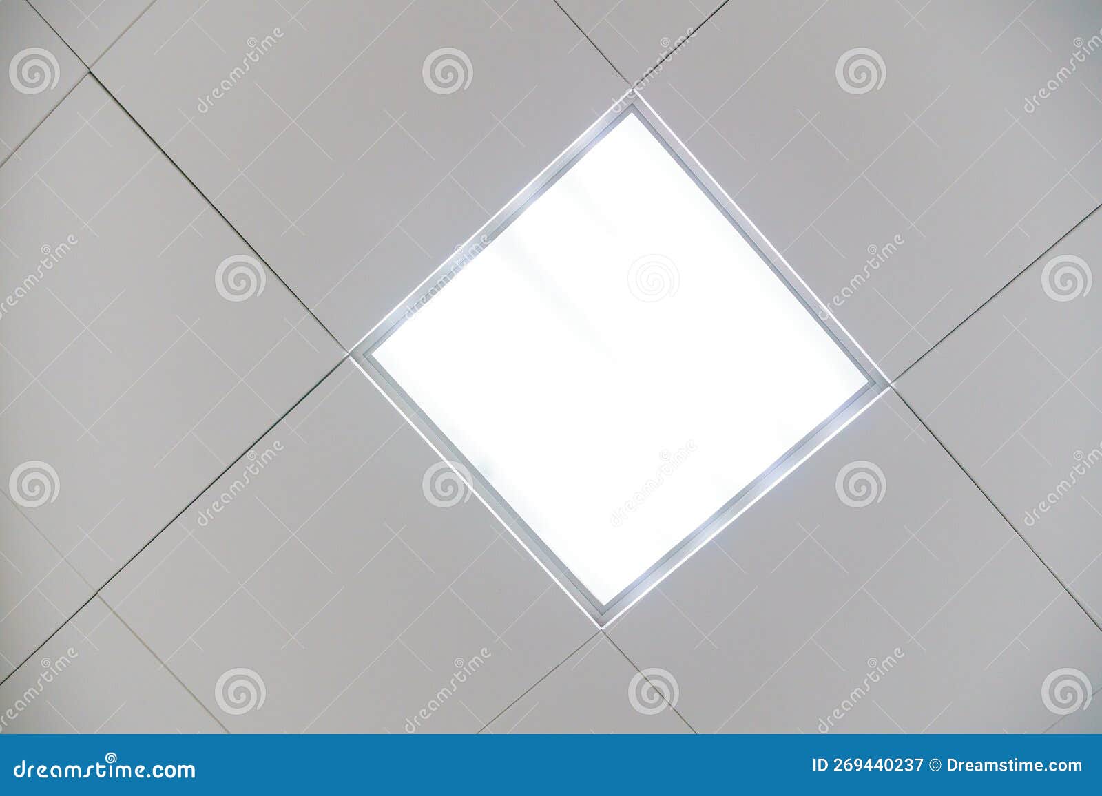 Square Lamp on a White Office Ceiling. Interior Design in the Office ...