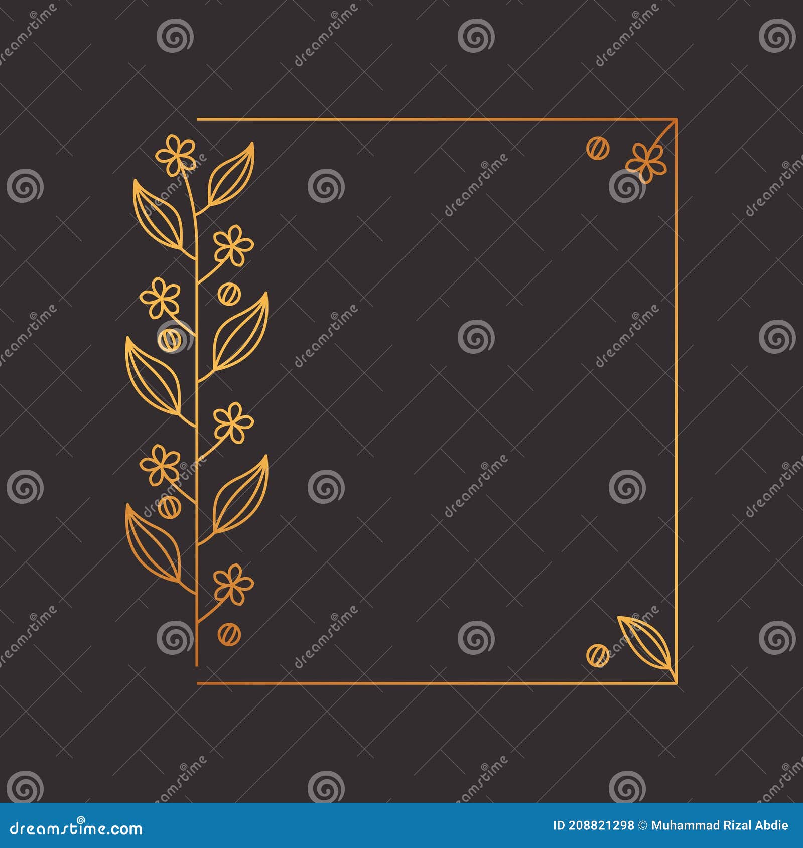 Square Laurel Wreath Flower Frame Vector Decoration Stock Vector ...