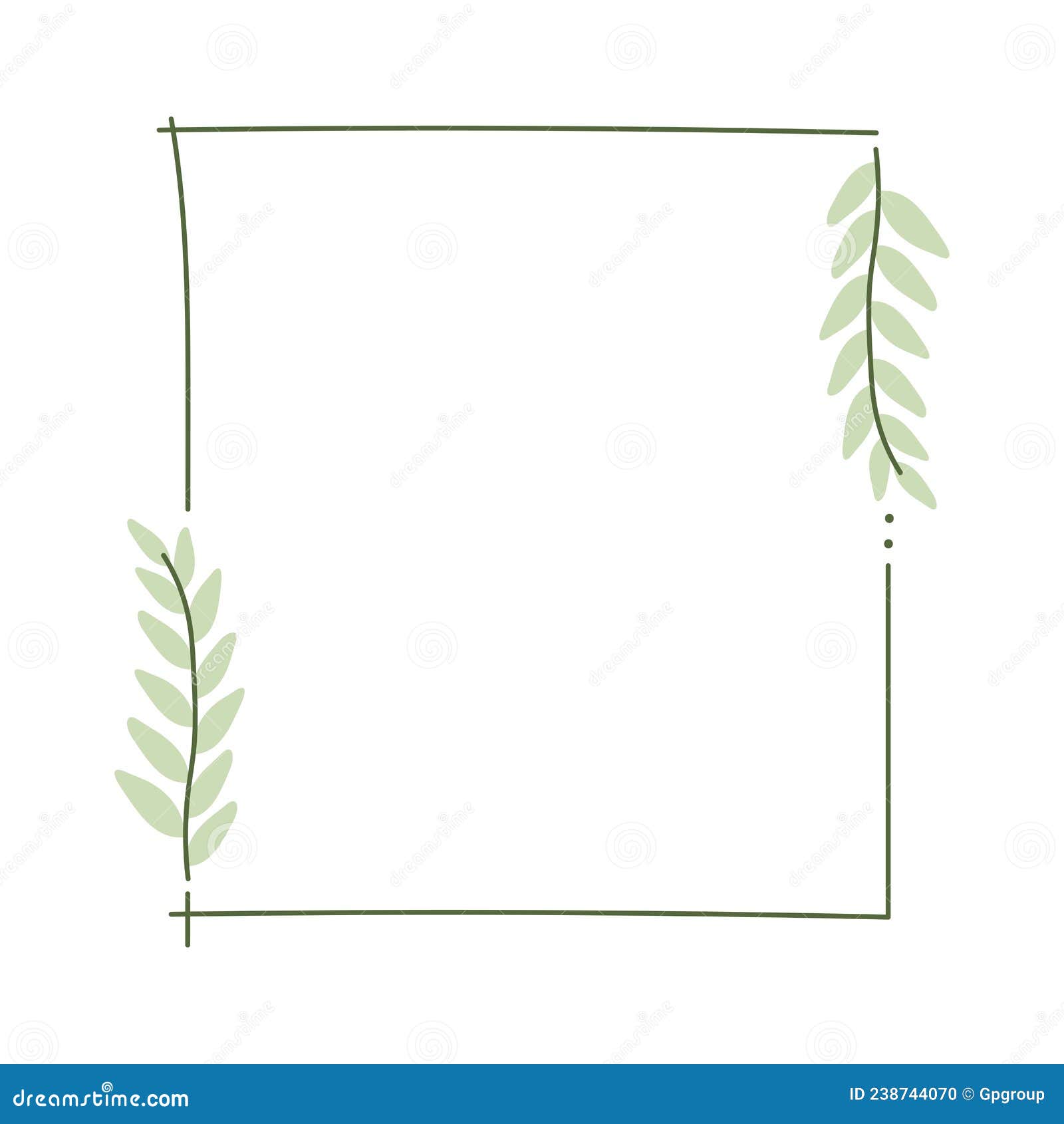 Square Laurel Wreath Illustration Stock Vector - Illustration of green ...