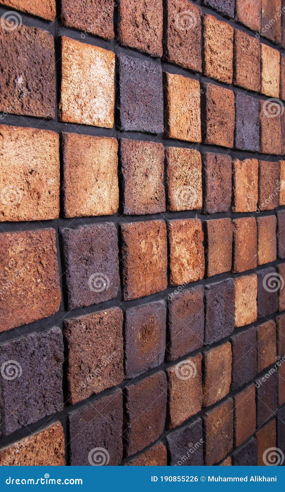 Square Layout of Bricks Side by Side - on a Wall. Stock Photo - Image ...