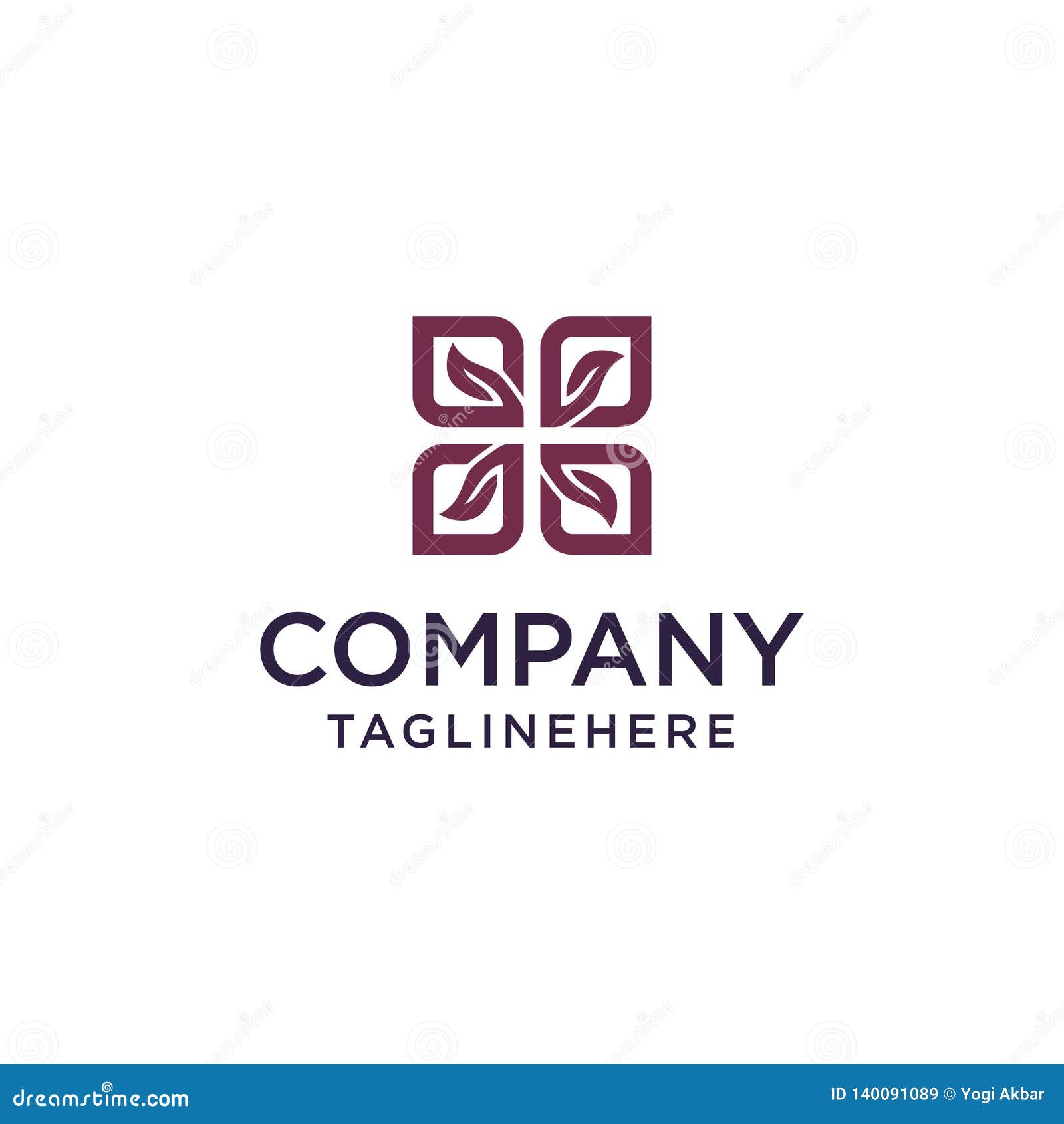 Square Leaf Logo Vector Concept Stock Vector - Illustration of pattern ...