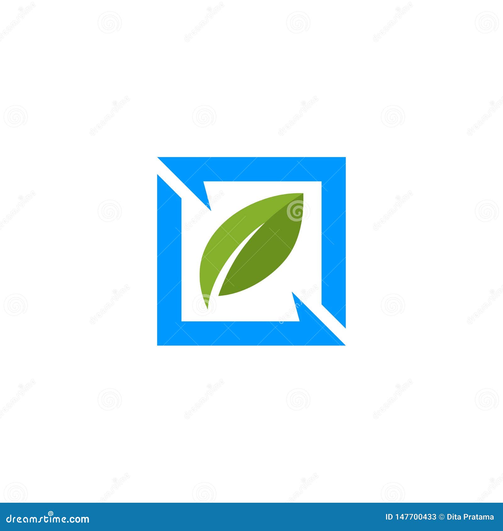 Square leaf nature logo. stock illustration. Illustration of clean ...