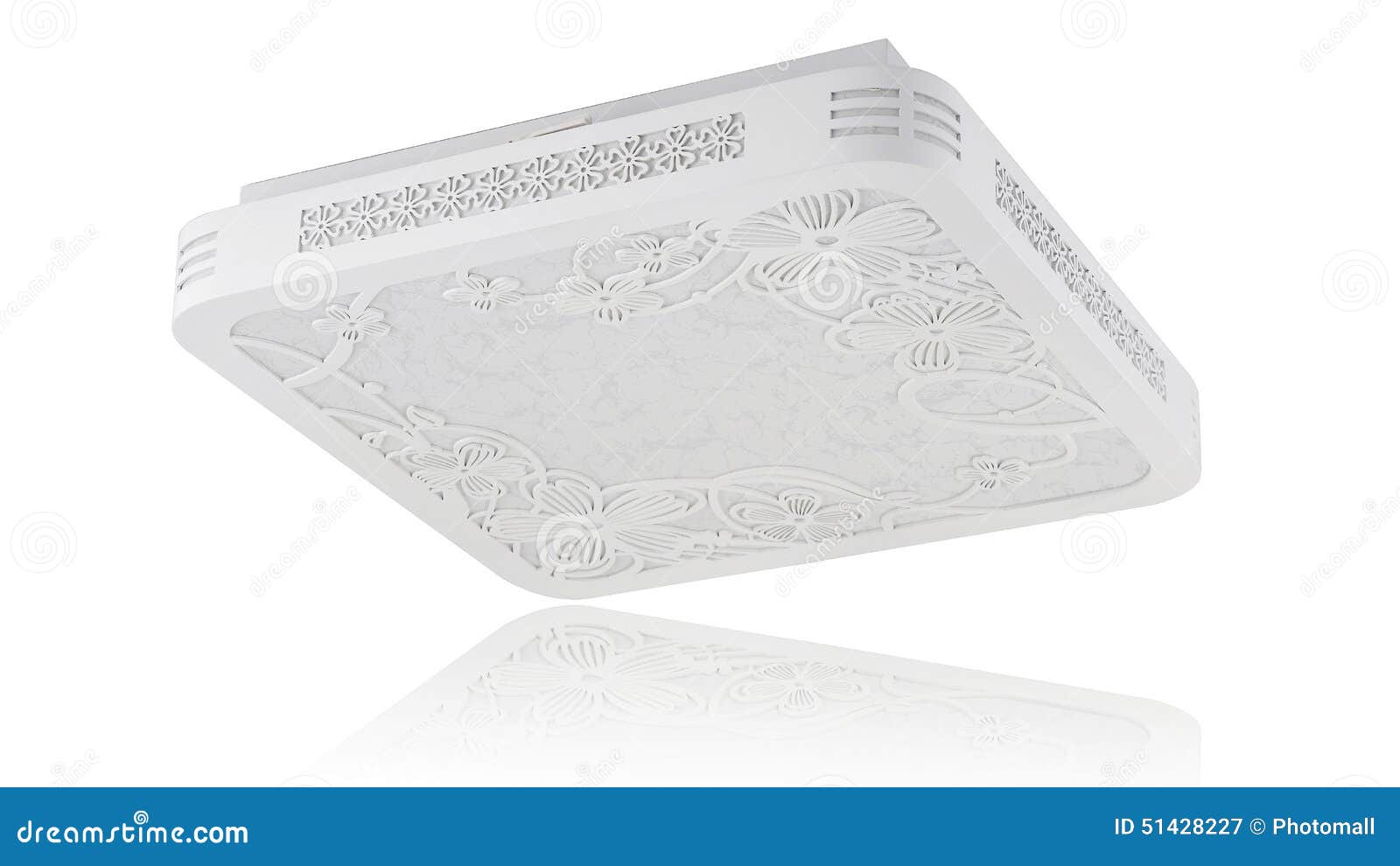 Square Led Ceiling Light Carved Flower Pattern Stock Image - Image of ...