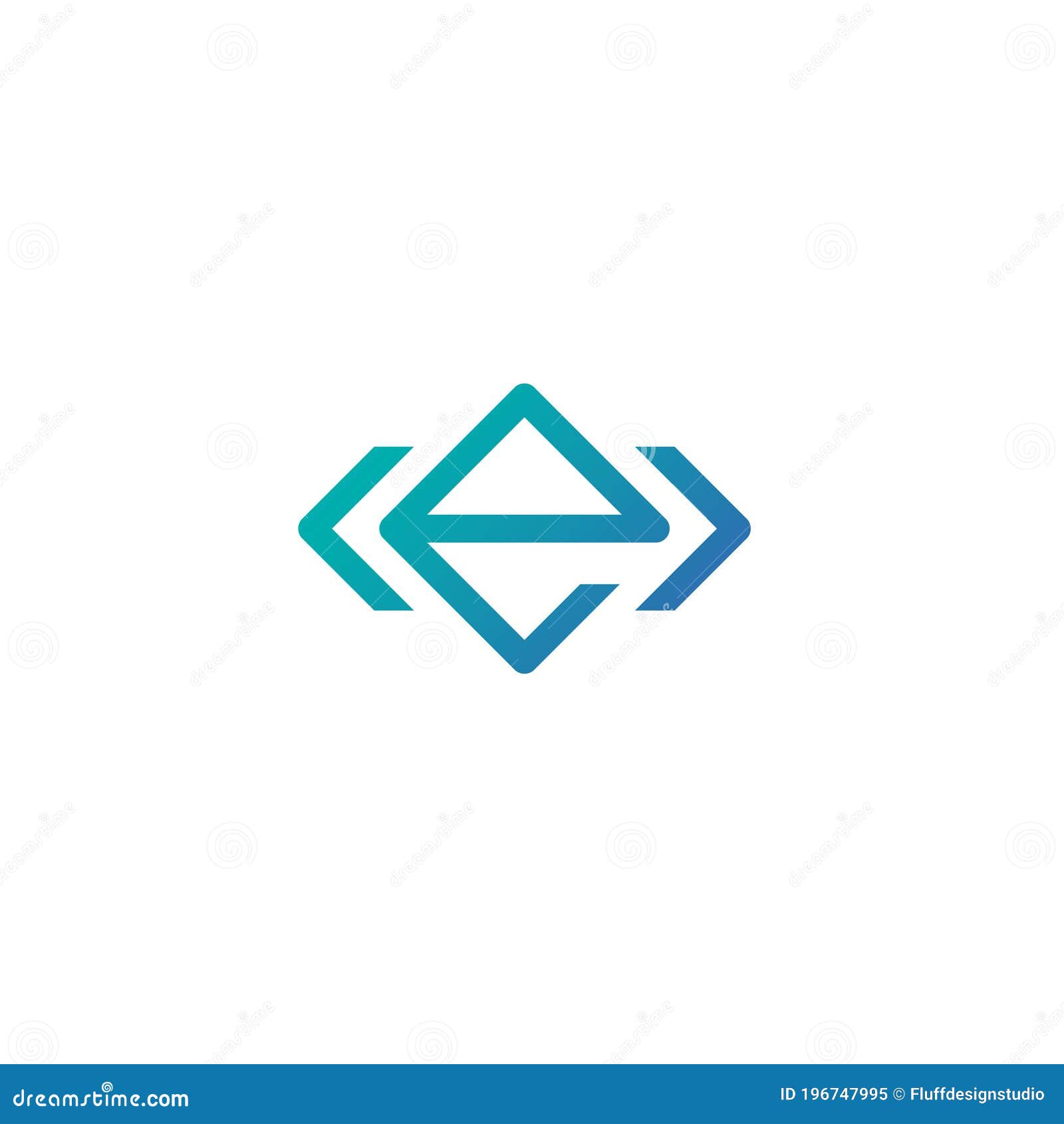 Square Letter E Logo in Brackets Stock Illustration - Illustration of ...