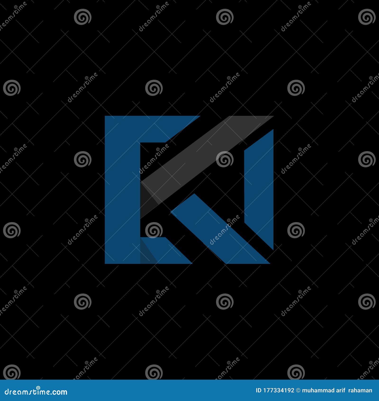 Square Letter K Logo Concept Overlapping Line Element Icon and Template ...