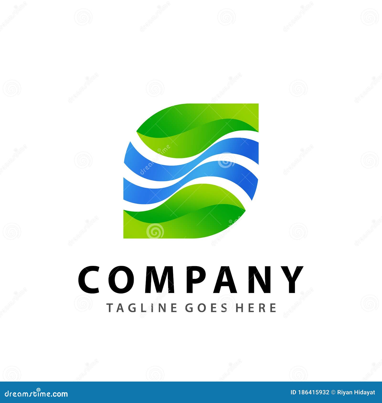 Square Letter S Wave Leaf Graphics Logo Design Vector Illustration ...