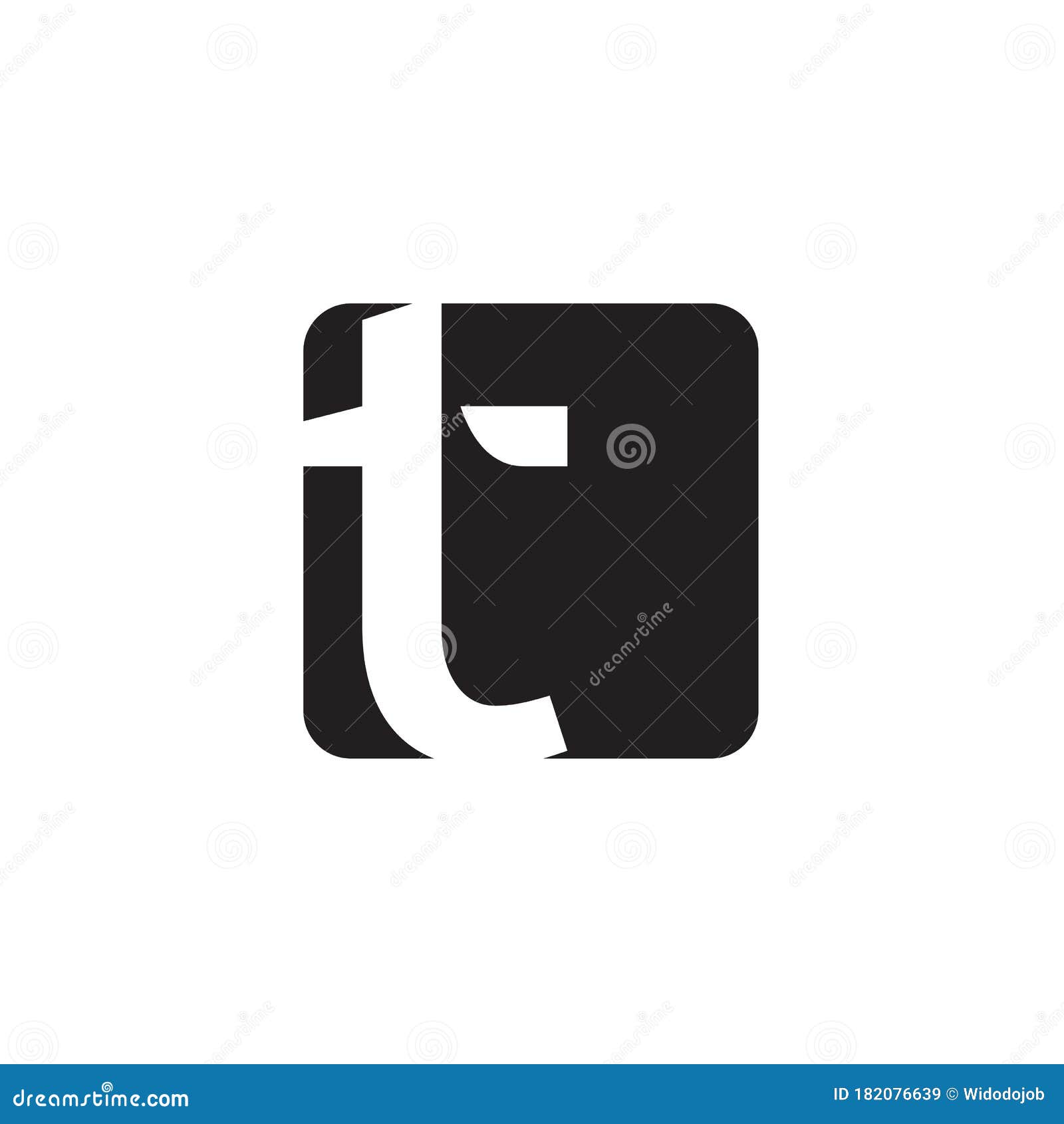 Square Letter T Negative Space Design Vector Stock Vector ...