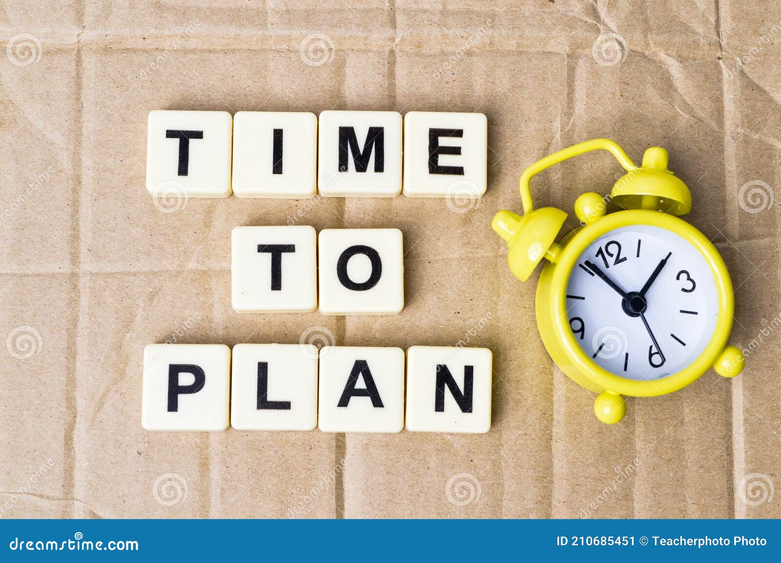 Square Letters with Text TIME TO PLAN Over Cork Board Background Stock ...