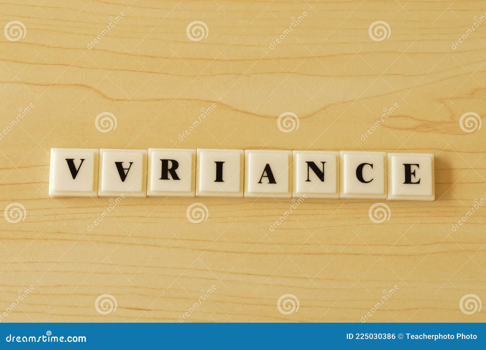 Square Letters with Text VARIANCE. Top View Stock Photo - Image of ...