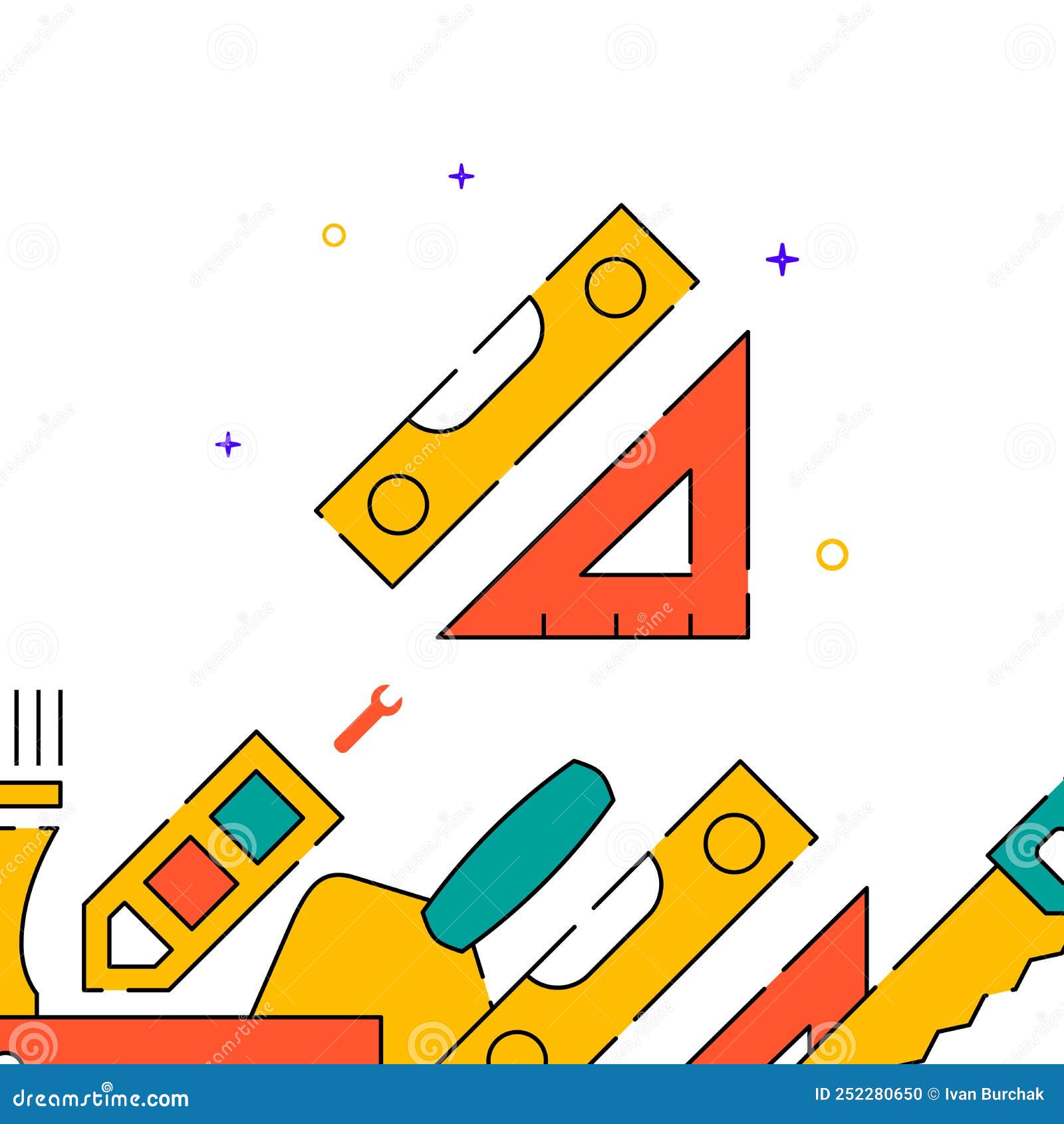 Square and Level Work Tool Filled Line Icon, Simple Vector Illustration ...